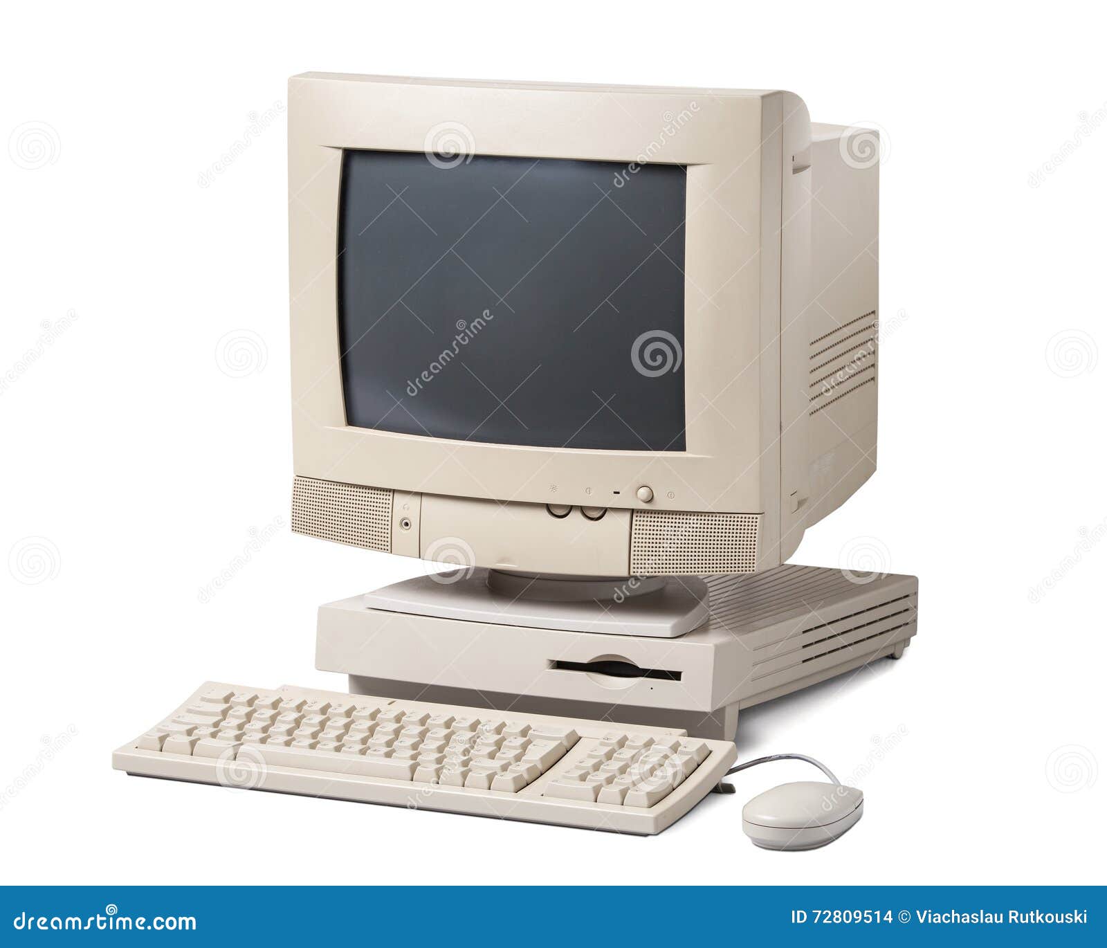 De Computadora Personal Viejo Aislada En El Fondo Blanco Foto de ...