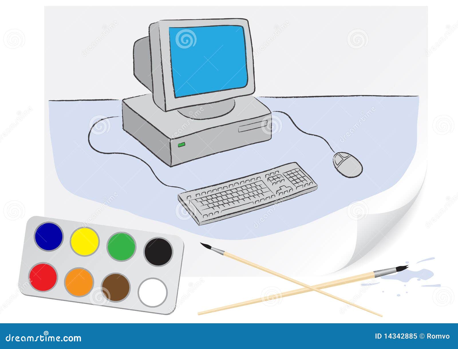 De Computer Van De Tekening Vector Illustratie - Illustration of ...