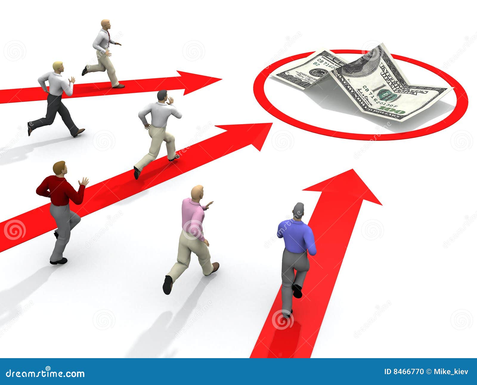 De Concurrentie Van De Zakenman Voor Geld Stock Illustratie ...