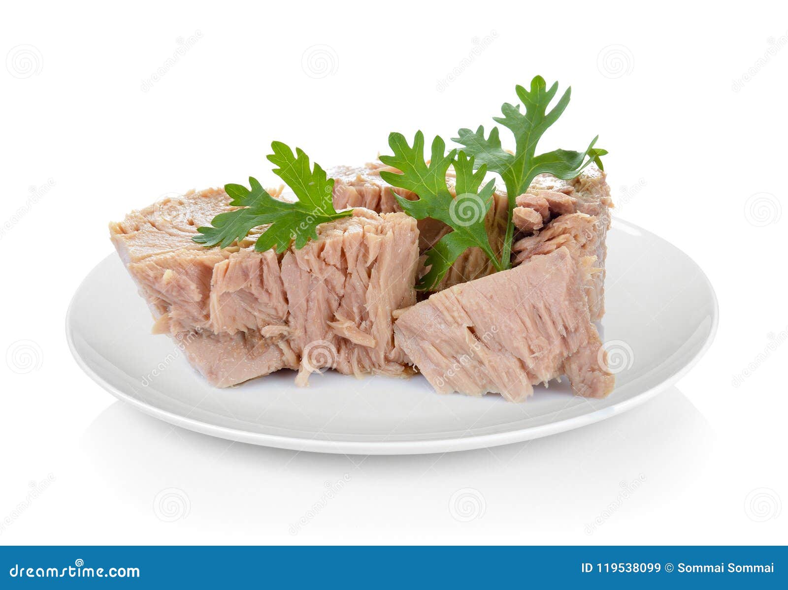 De Conserve De Thon Dans Le Plat Sur Le Fond Blanc Image stock - Image ...