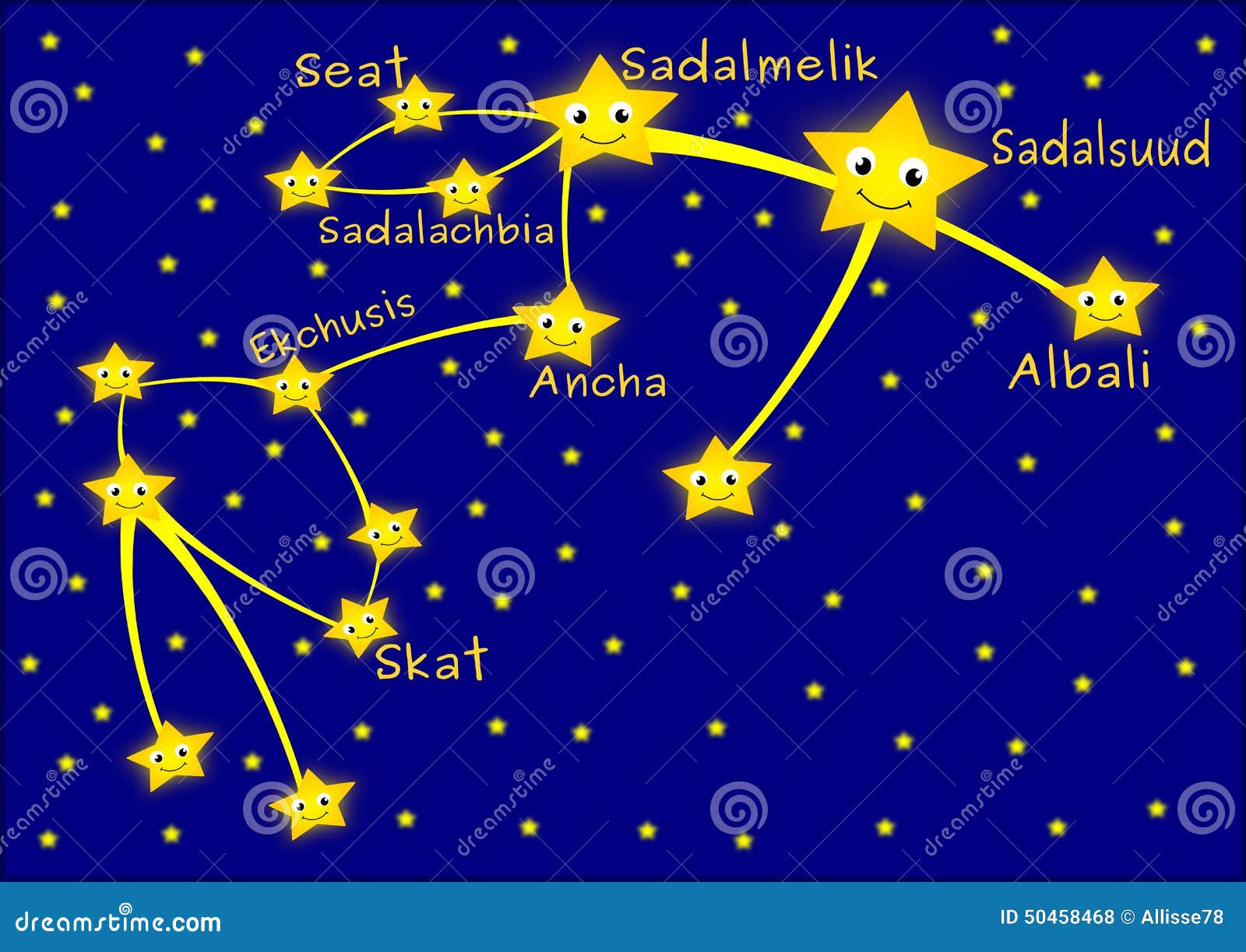 De Constellatie Van Waterman Stock Illustratie - Illustration of ...