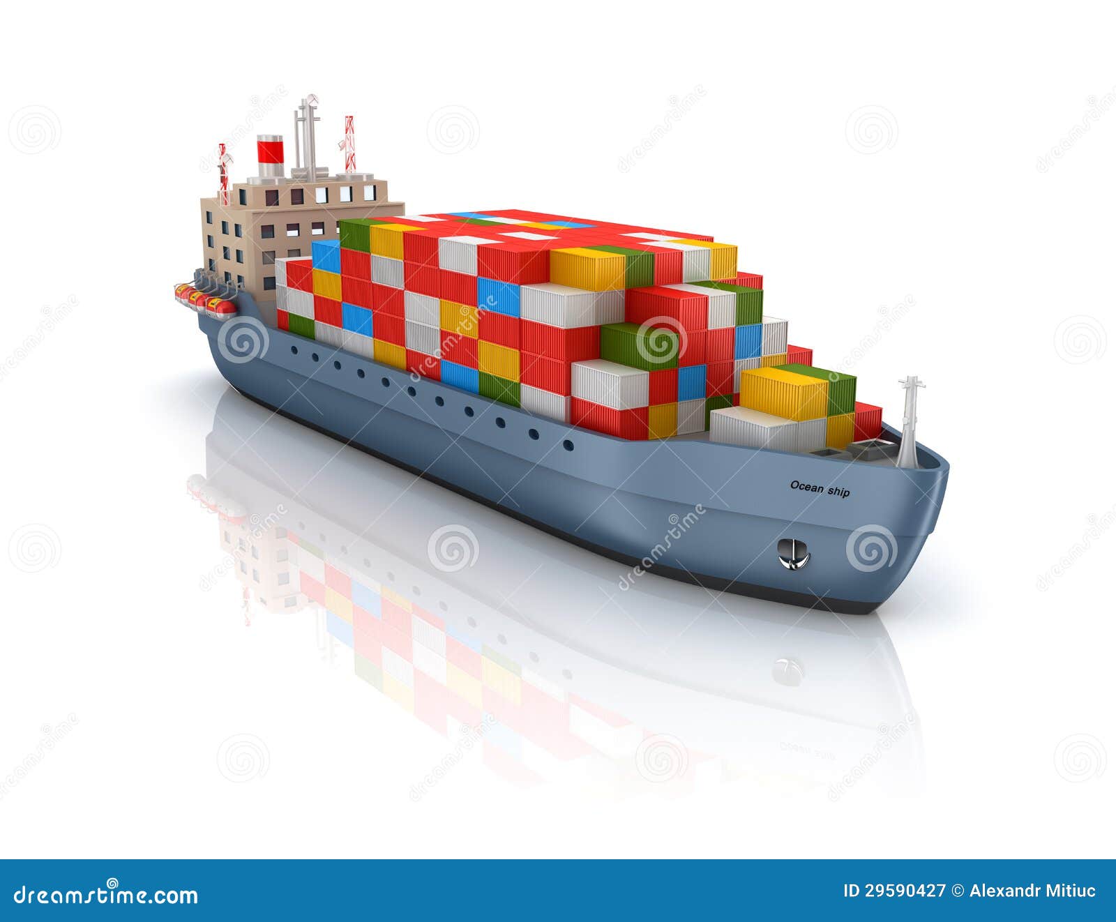 De Containerschip Van De Lading Stock Illustratie - Illustration of ...