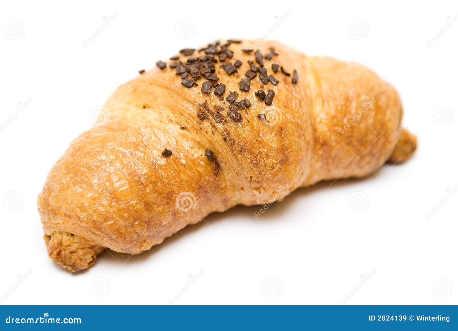 De Croissant Van De Chocolade Stock Afbeelding - Image of calorie ...