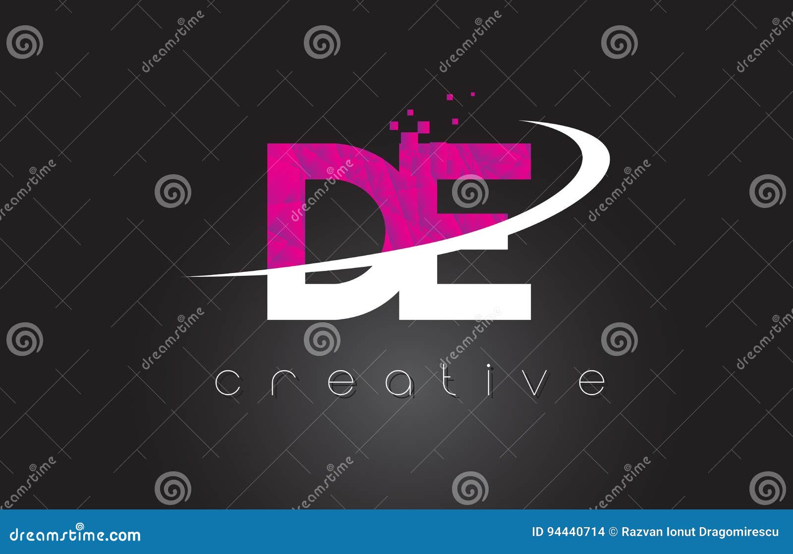 DE D E Creative Letters Design with White Pink Colors Stock Vector ...