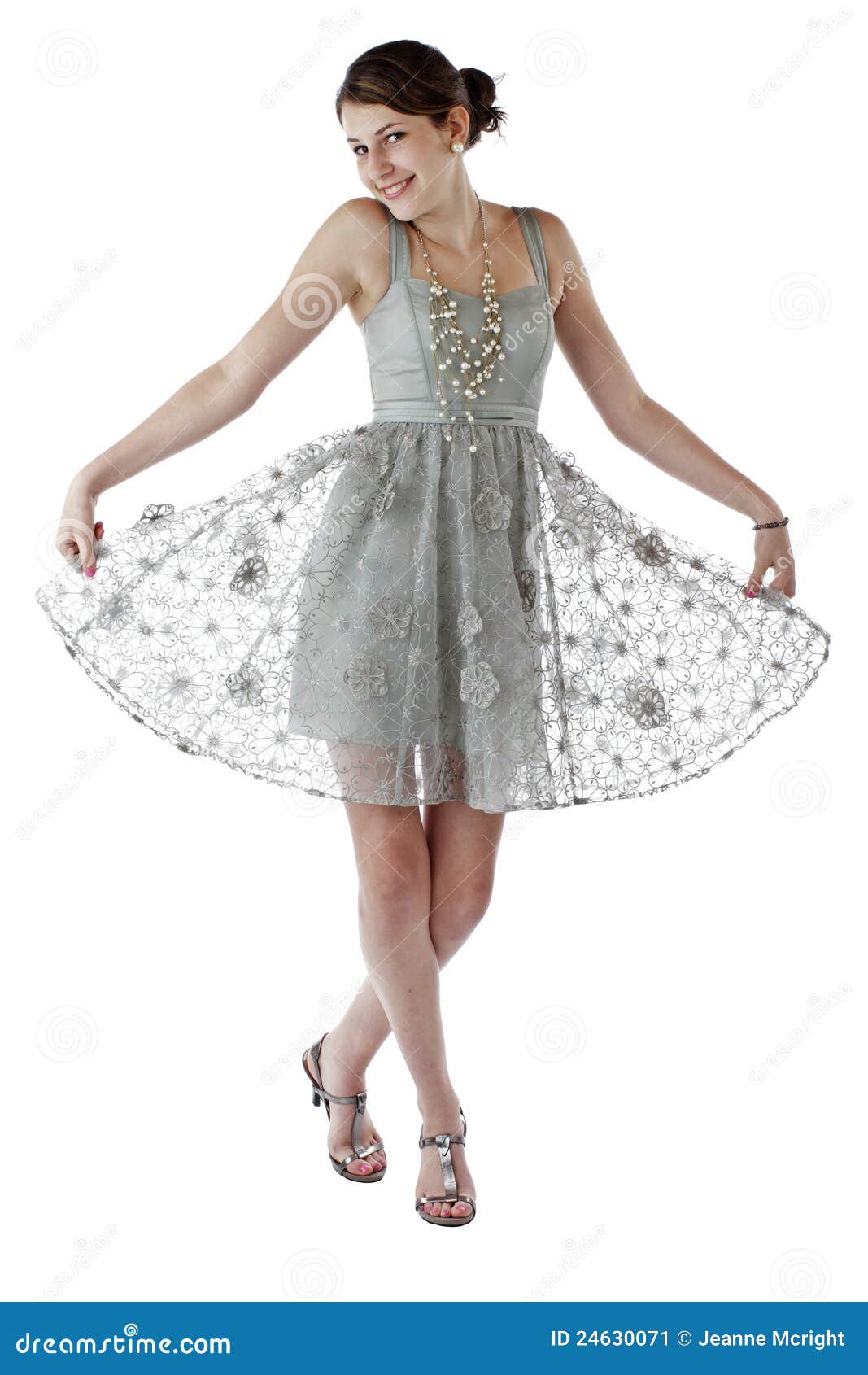 De Dansen Van De Tiener in De Kleding Van De Kantpartij Stock ...