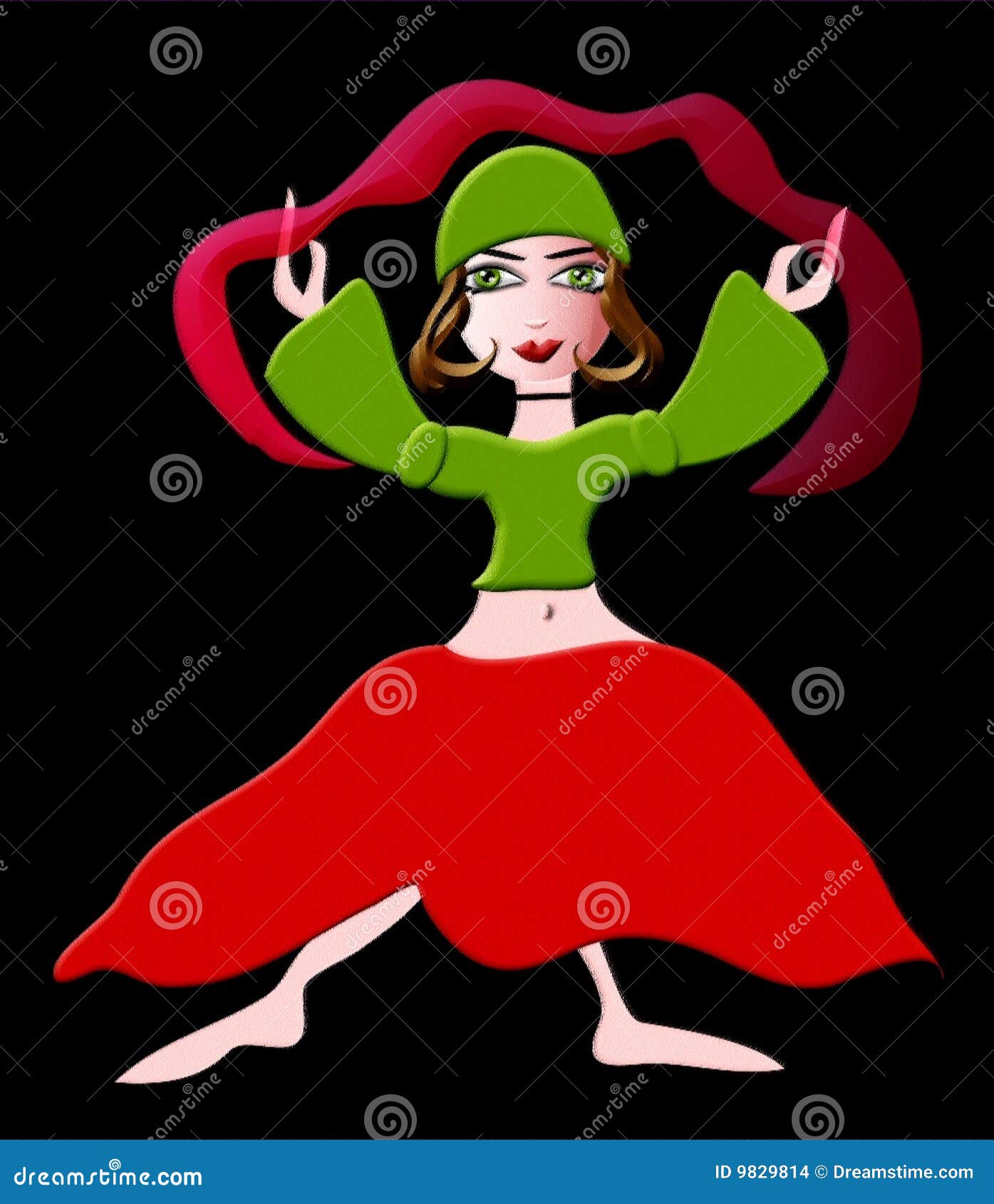 De Danser van de zigeuner stock illustratie. Illustration of kostuums ...