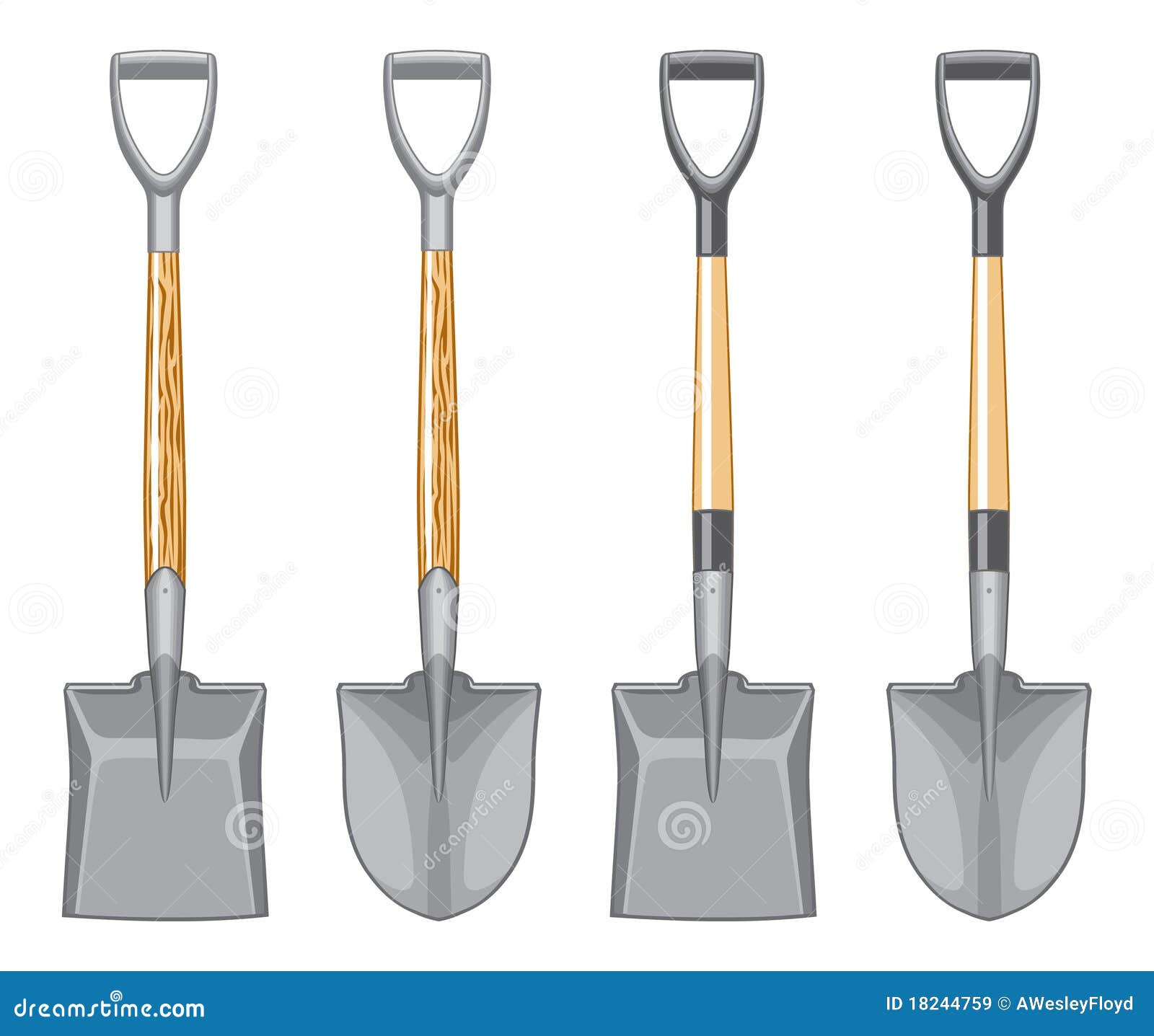 De De Korte Schop En Spade Van Het Handvat. Vector Illustratie ...