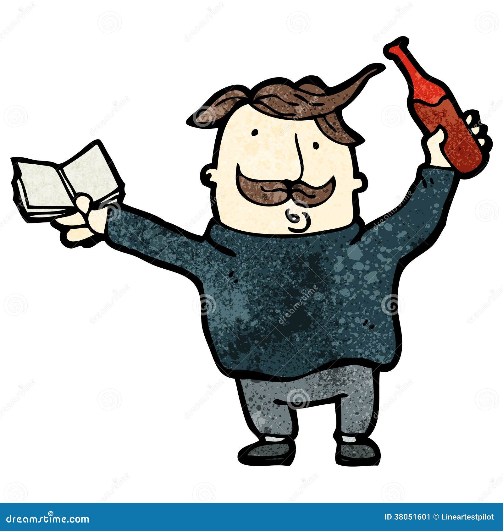 De Deskundige Van De Beeldverhaalwijn Vector Illustratie - Illustration ...