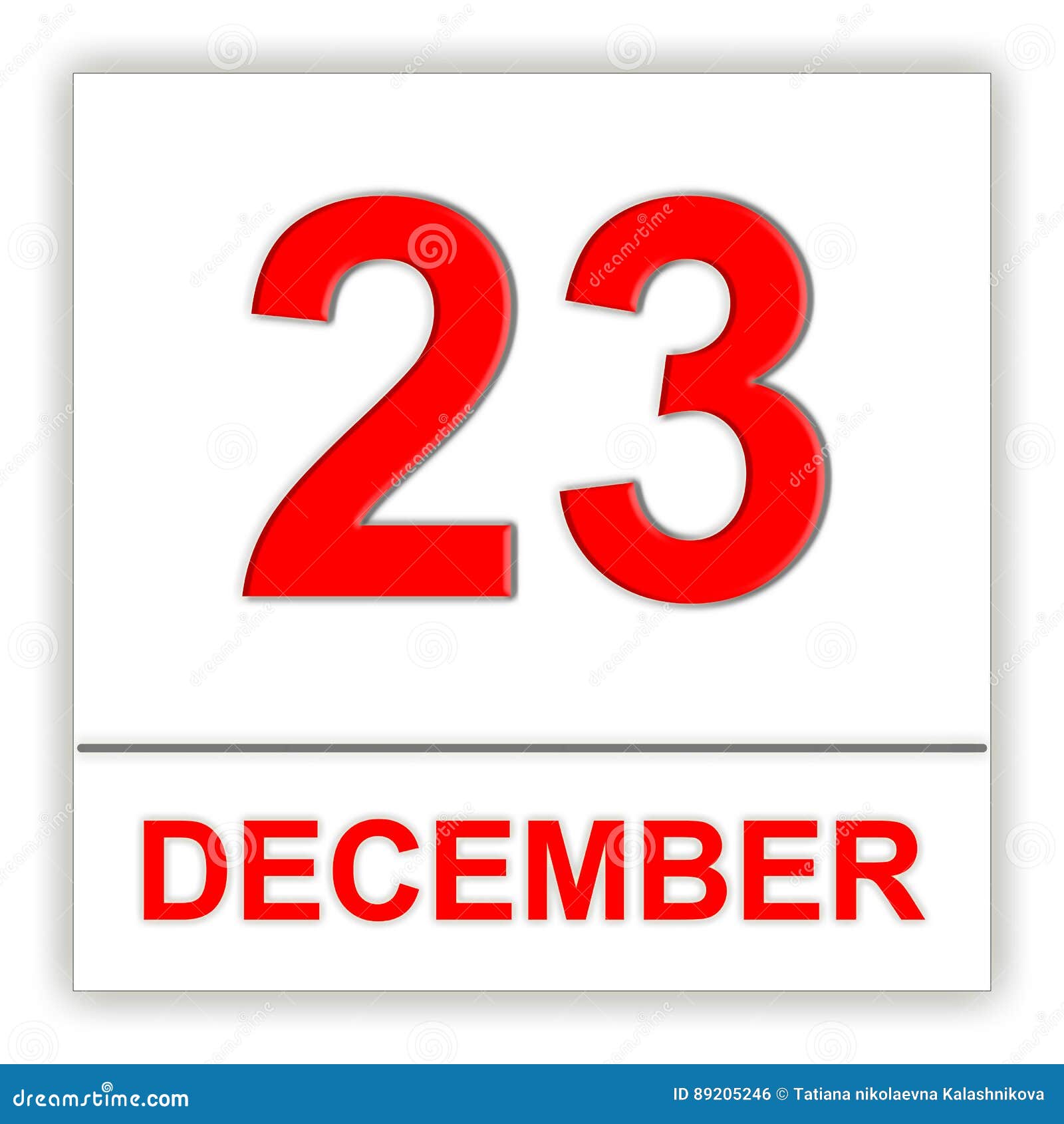 23 De Diciembre Día En El Calendario Stock de ilustración - Ilustración ...