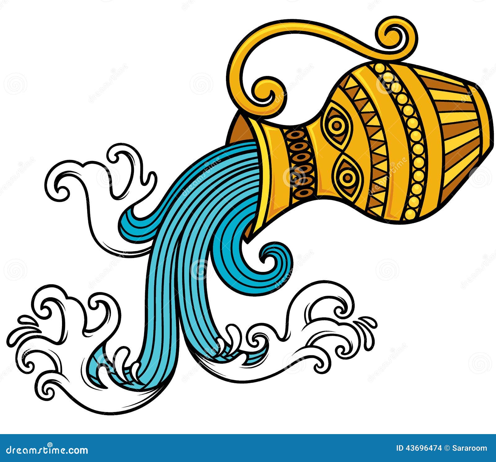 De dierenriem van Waterman vector illustratie. Illustration of fantasie ...