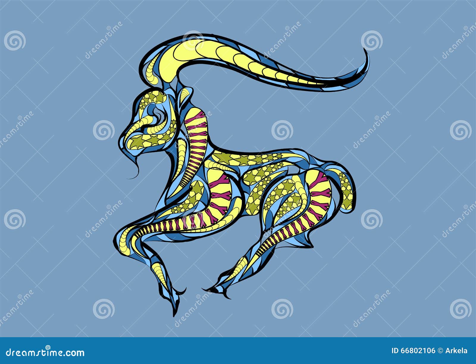 De Dierenriemteken Van Steenbok Vector Illustratie - Illustration of ...