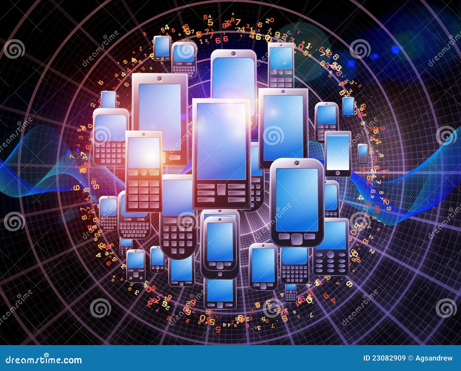 De Digitale Technologie Van De Telefoon Stock Illustratie ...