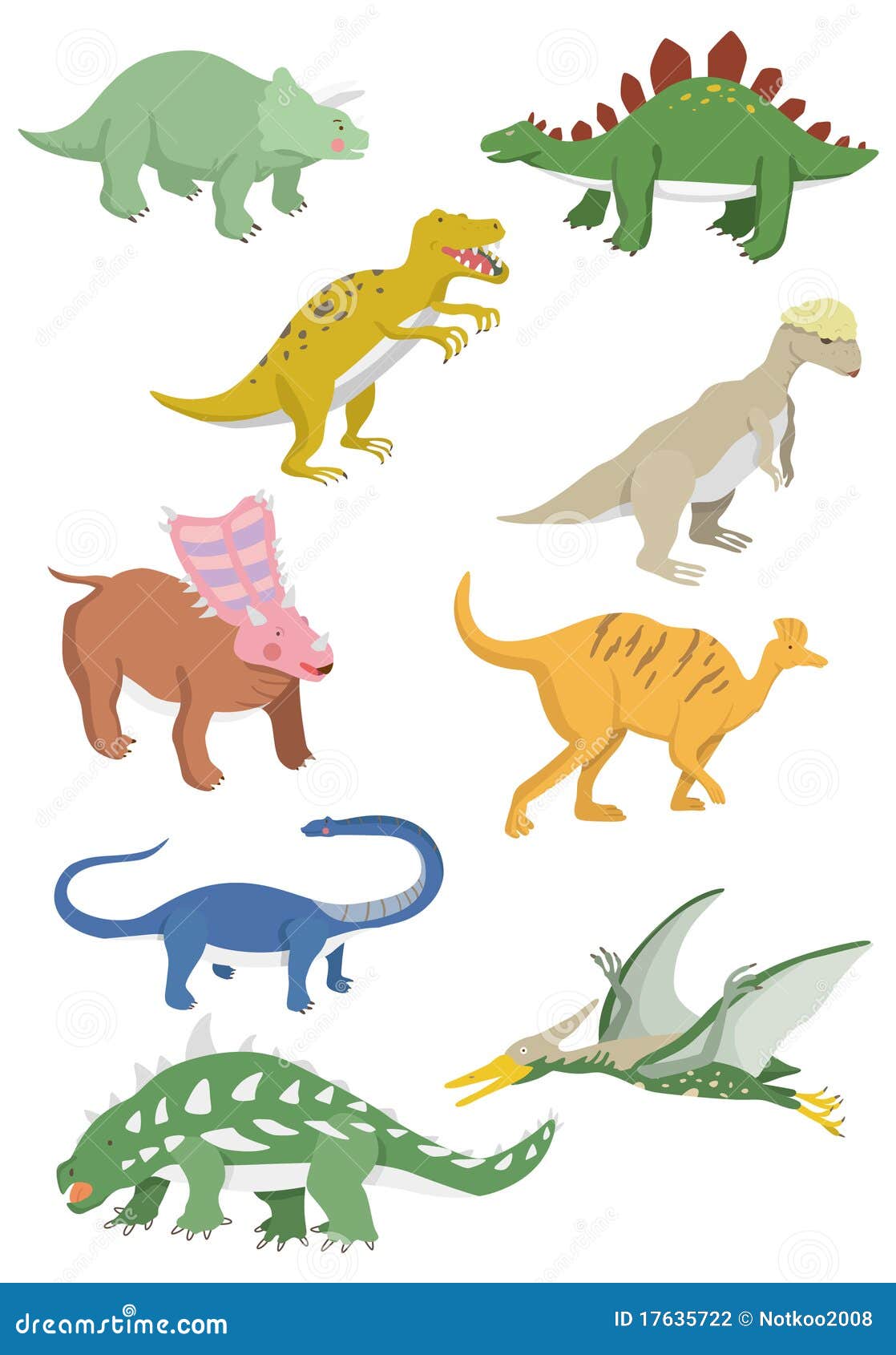 De Dinosaurussenpictogram Van Het Beeldverhaal Vector Illustratie ...