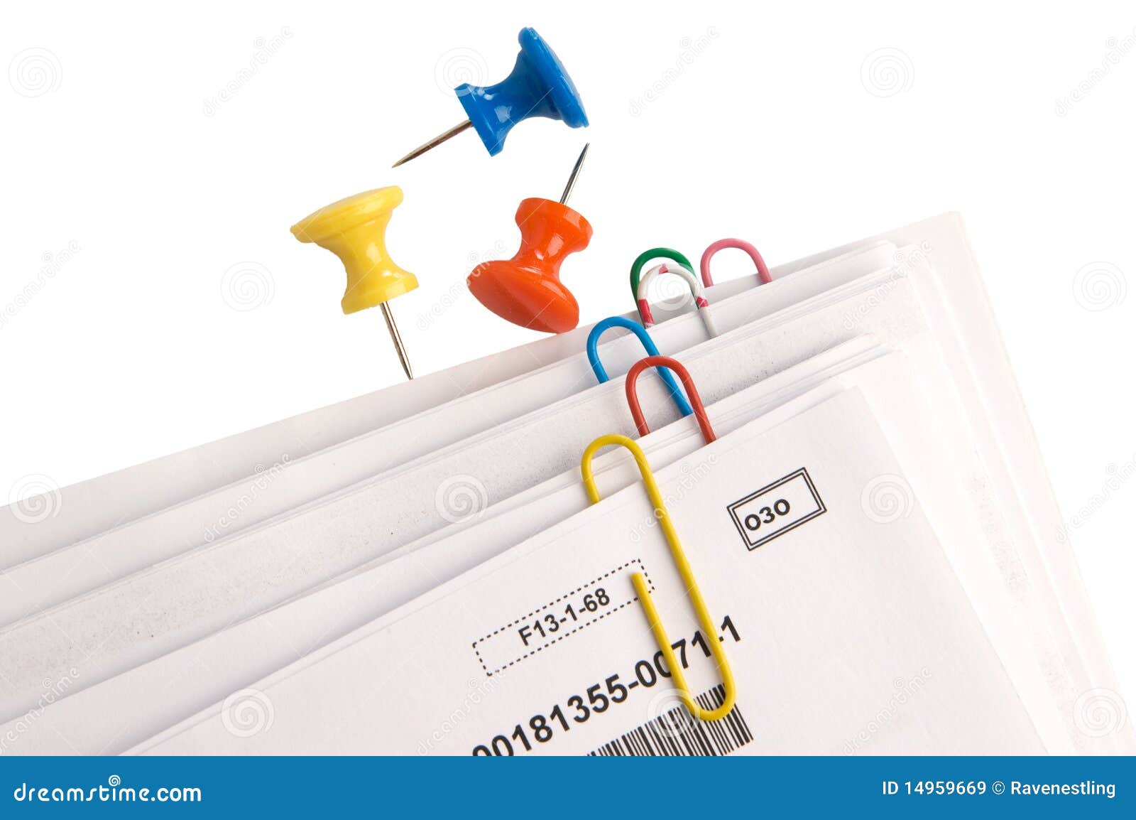 De Documenten Van Het Document Met Klemmen Stock Afbeelding - Image of ...