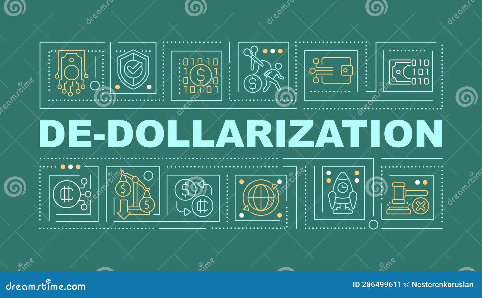 De-Dollarization Vector Heart Shaped Banner - Dollar US Currency ...