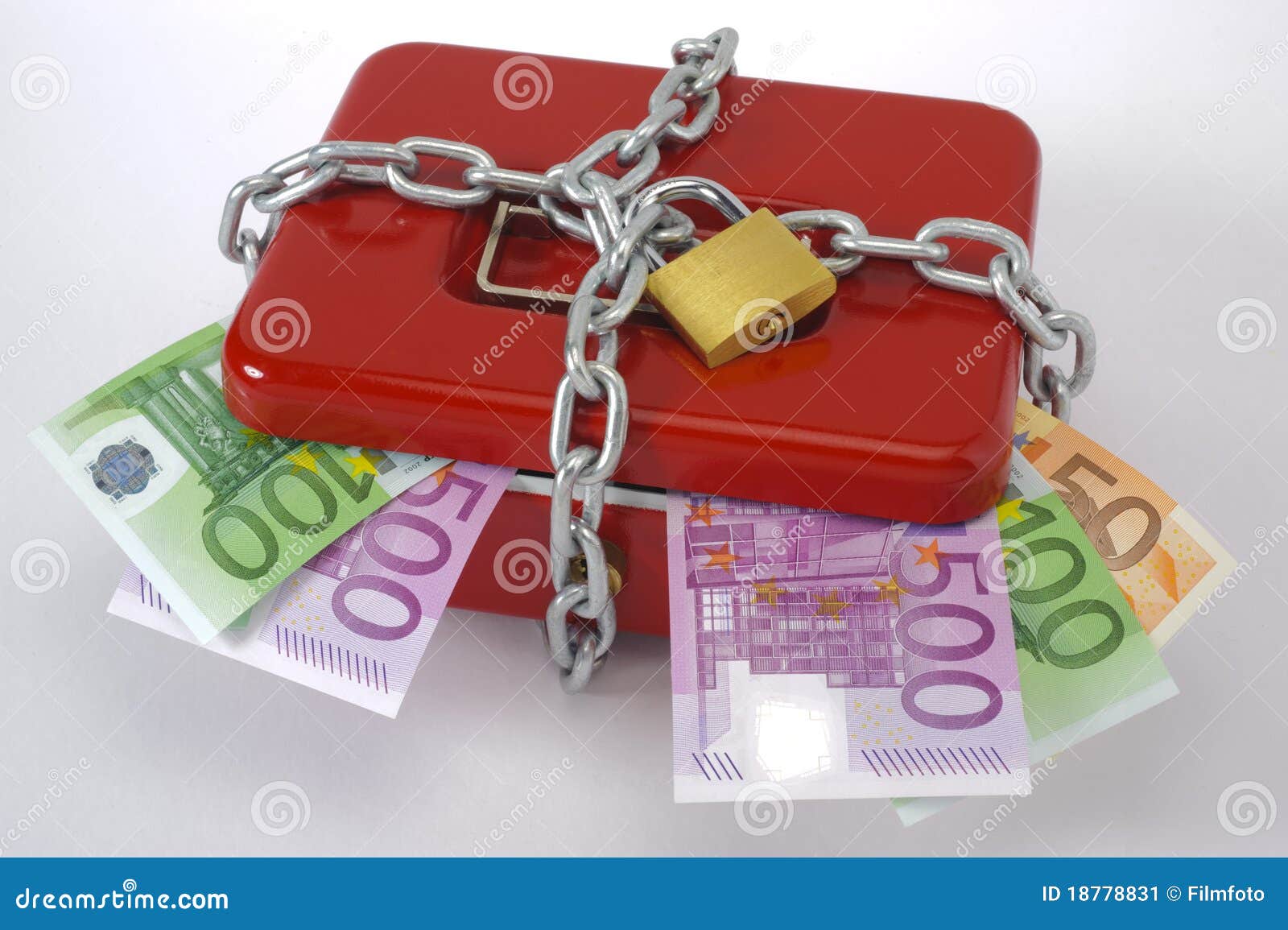 De Doos En De Euro Van Het Contante Geld Stock Afbeelding - Image of ...