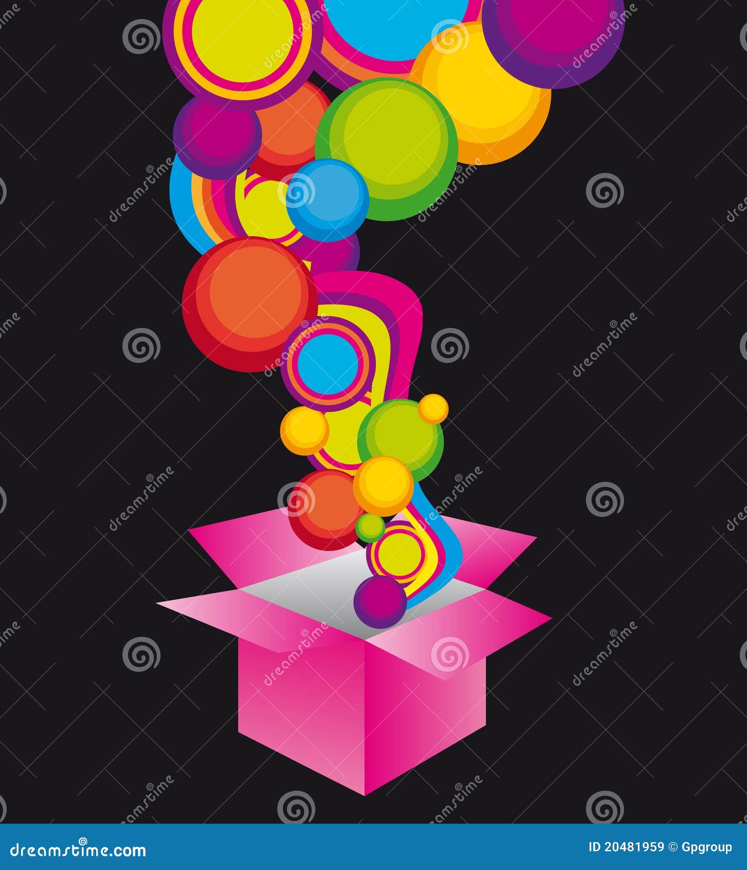 De doos van de verrassing vector illustratie. Illustration of viooltje ...