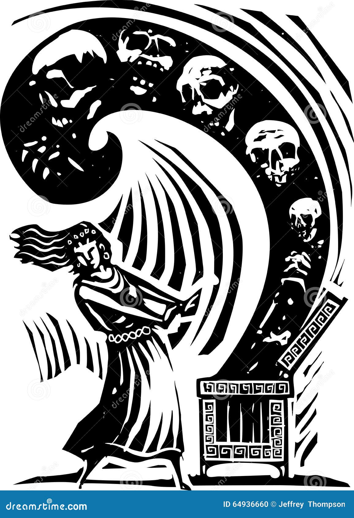 De doos van pandora vector illustratie. Illustration of nood - 64936660