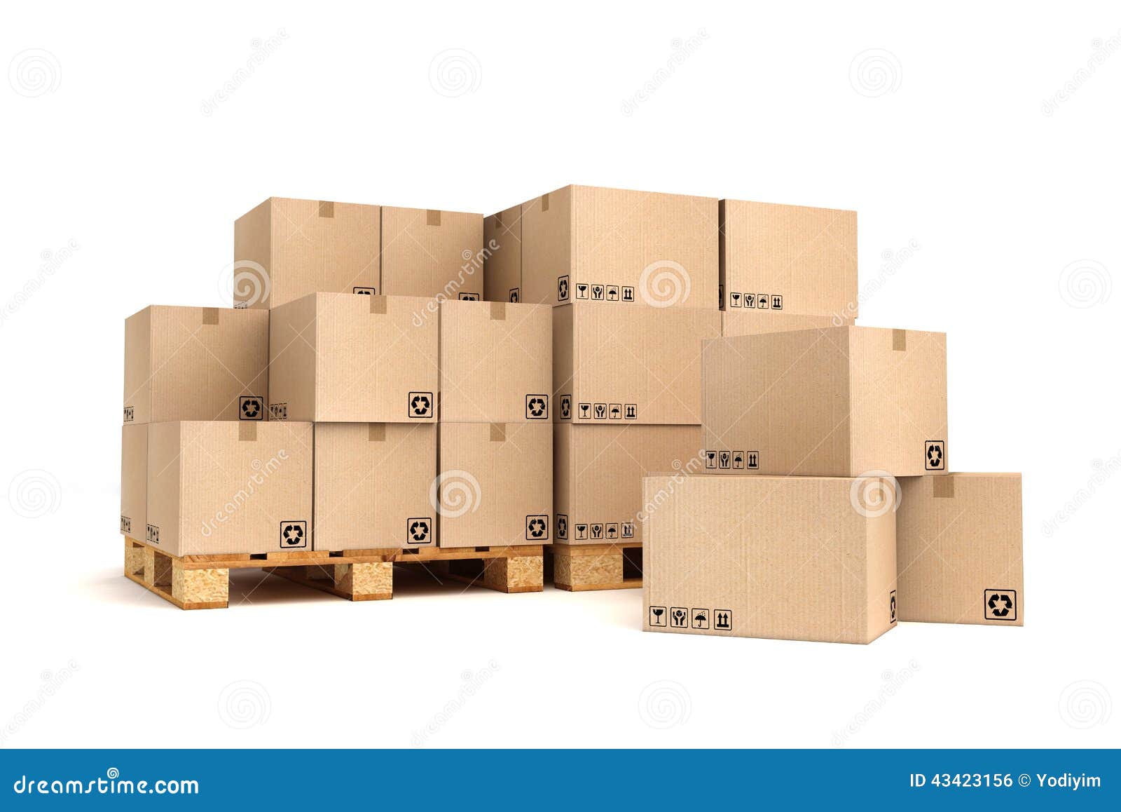 De Dozen Van Het Karton Op Pallet Stock Foto - Image of zaken ...
