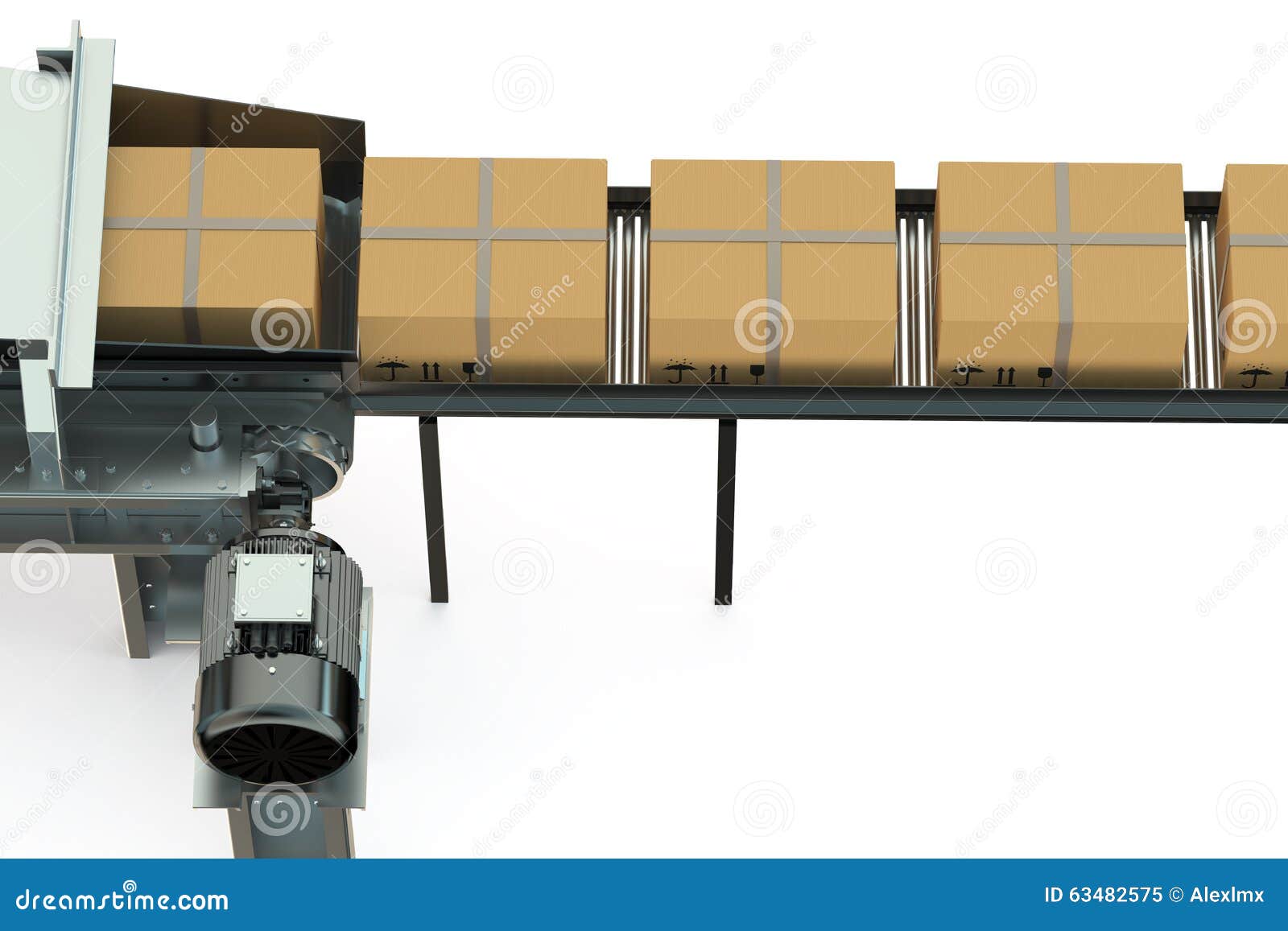 De Dozen Van Het Karton Op Transportband Stock Illustratie ...