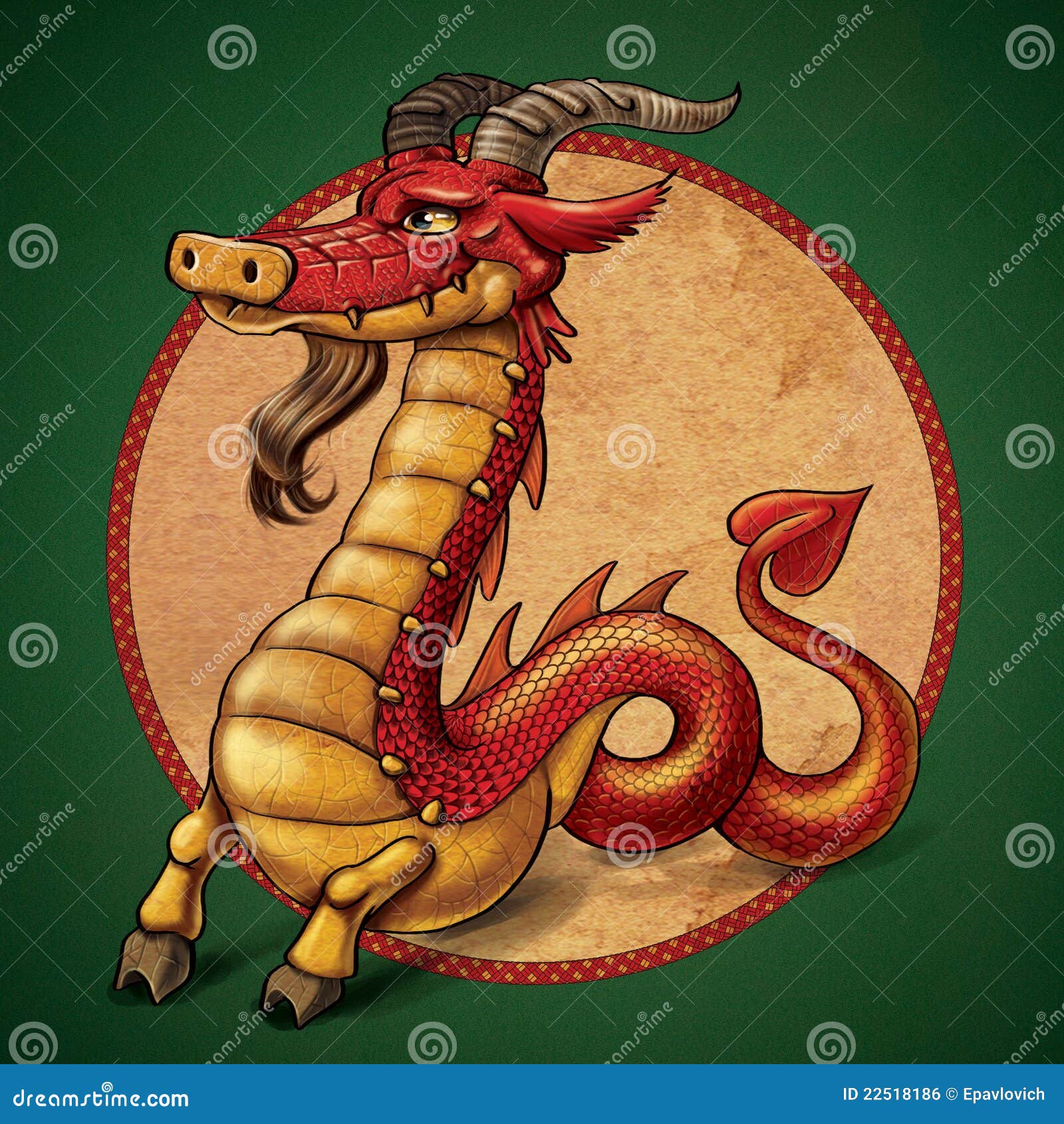 De draak van de steenbok stock illustratie. Illustration of geit - 22518186