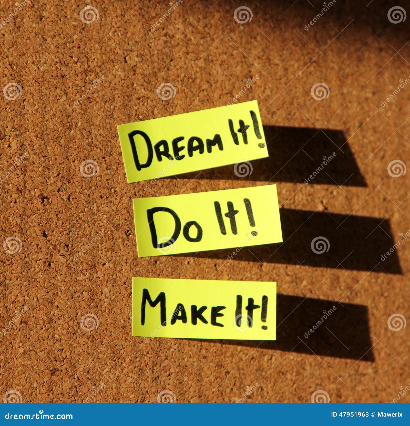 De Droom Het, Doet Het, Maakt Het! Stock Afbeelding - Image of nota ...