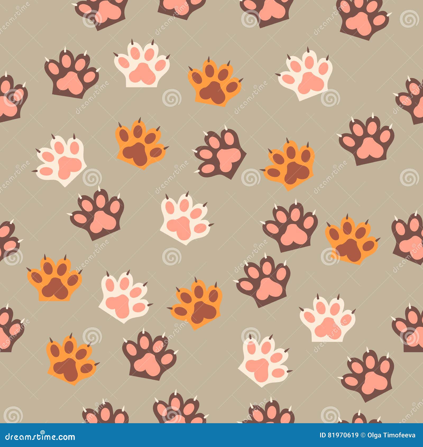 De Druk Van De Kattenpoot Met Klauwen Vector Illustratie - Illustration ...