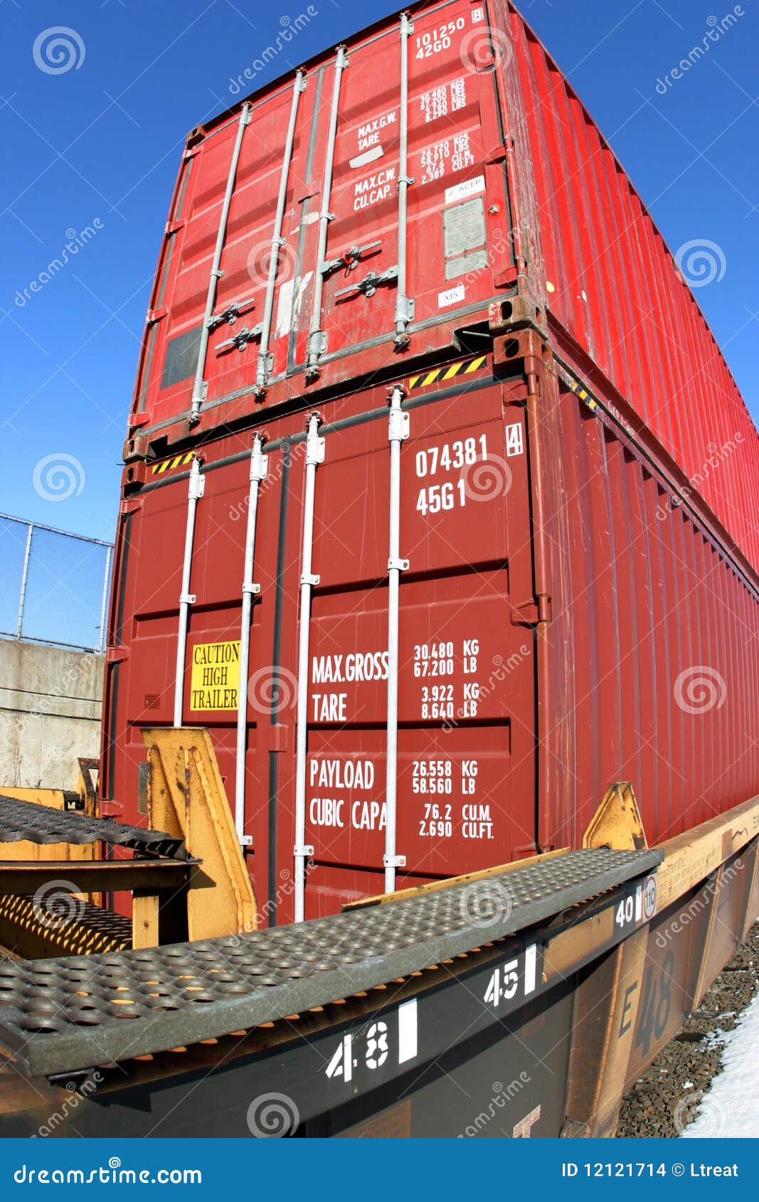 De Dubbele Trein Van De Stapelcontainer Stock Foto - Image of ...