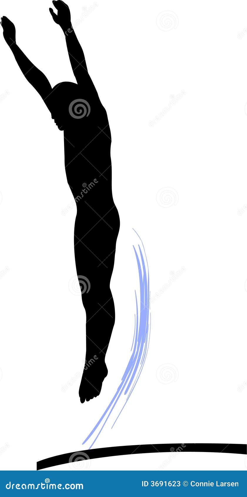 De Duik van de springplank stock illustratie. Illustration of zwart ...