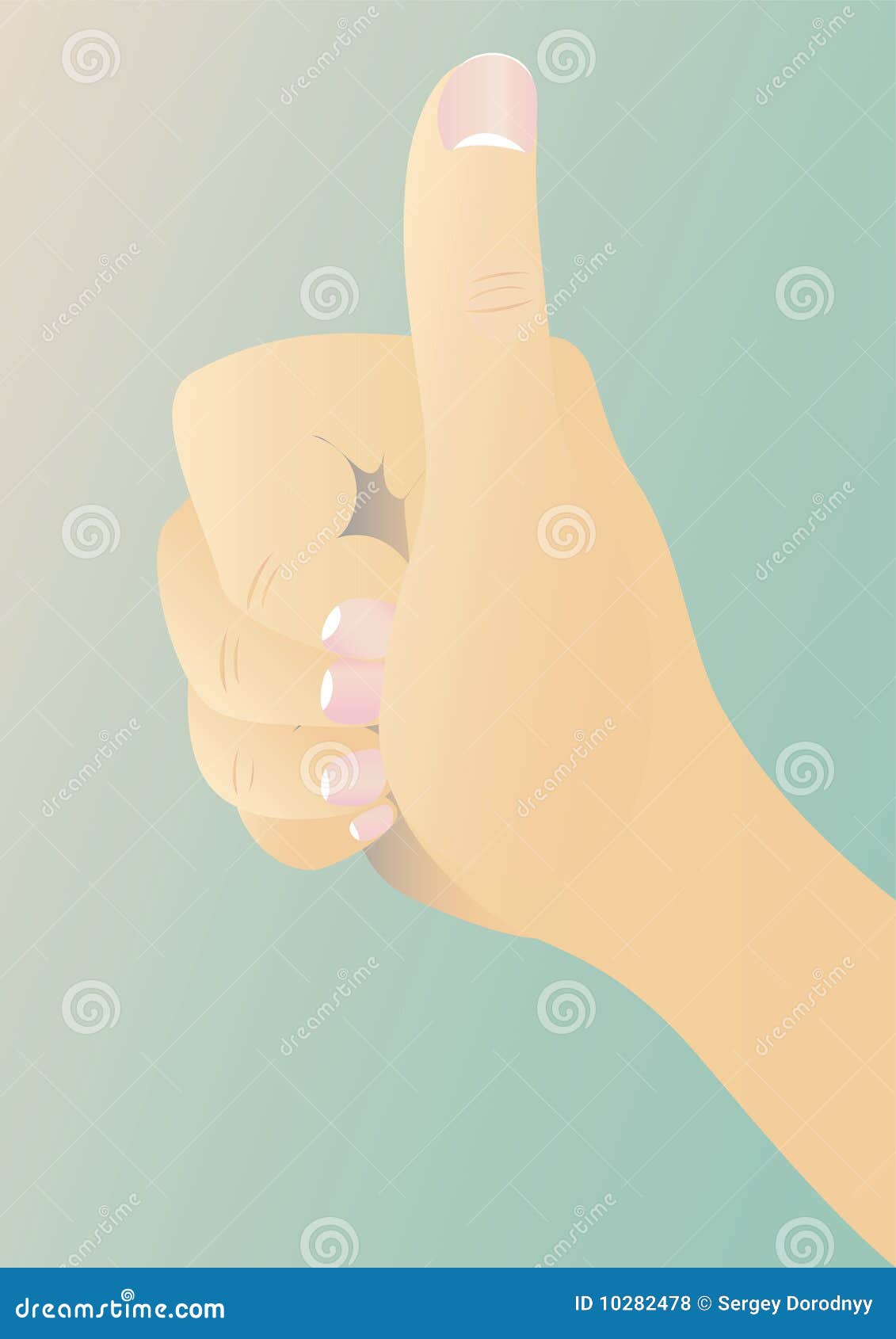 De duim op vector. vector illustratie. Illustration of duim - 10282478