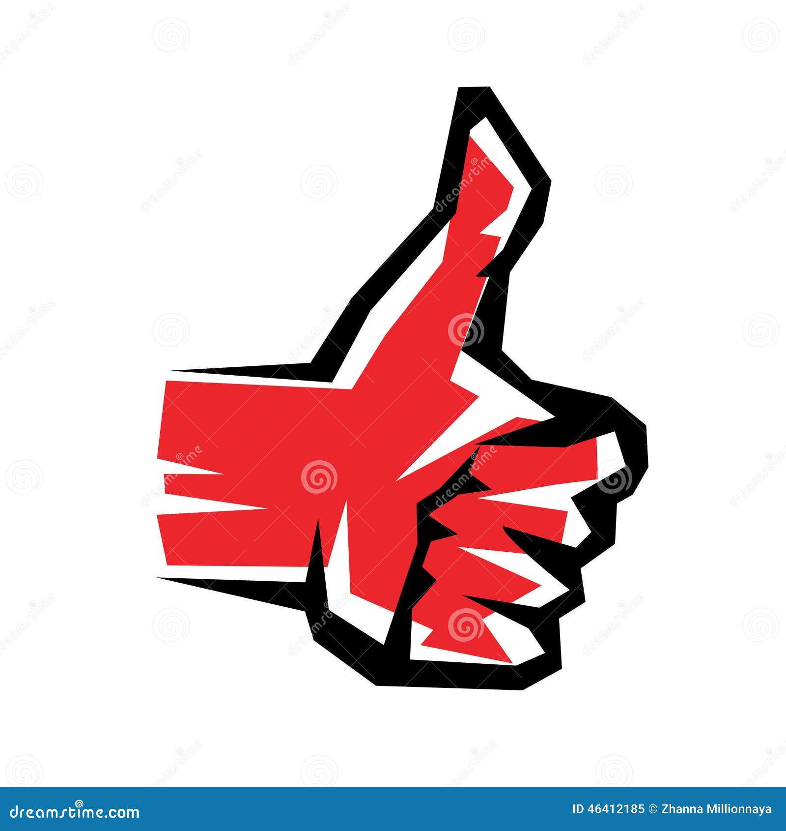 De Duim Stileerde Omhoog Vectorsymbool Vector Illustratie ...