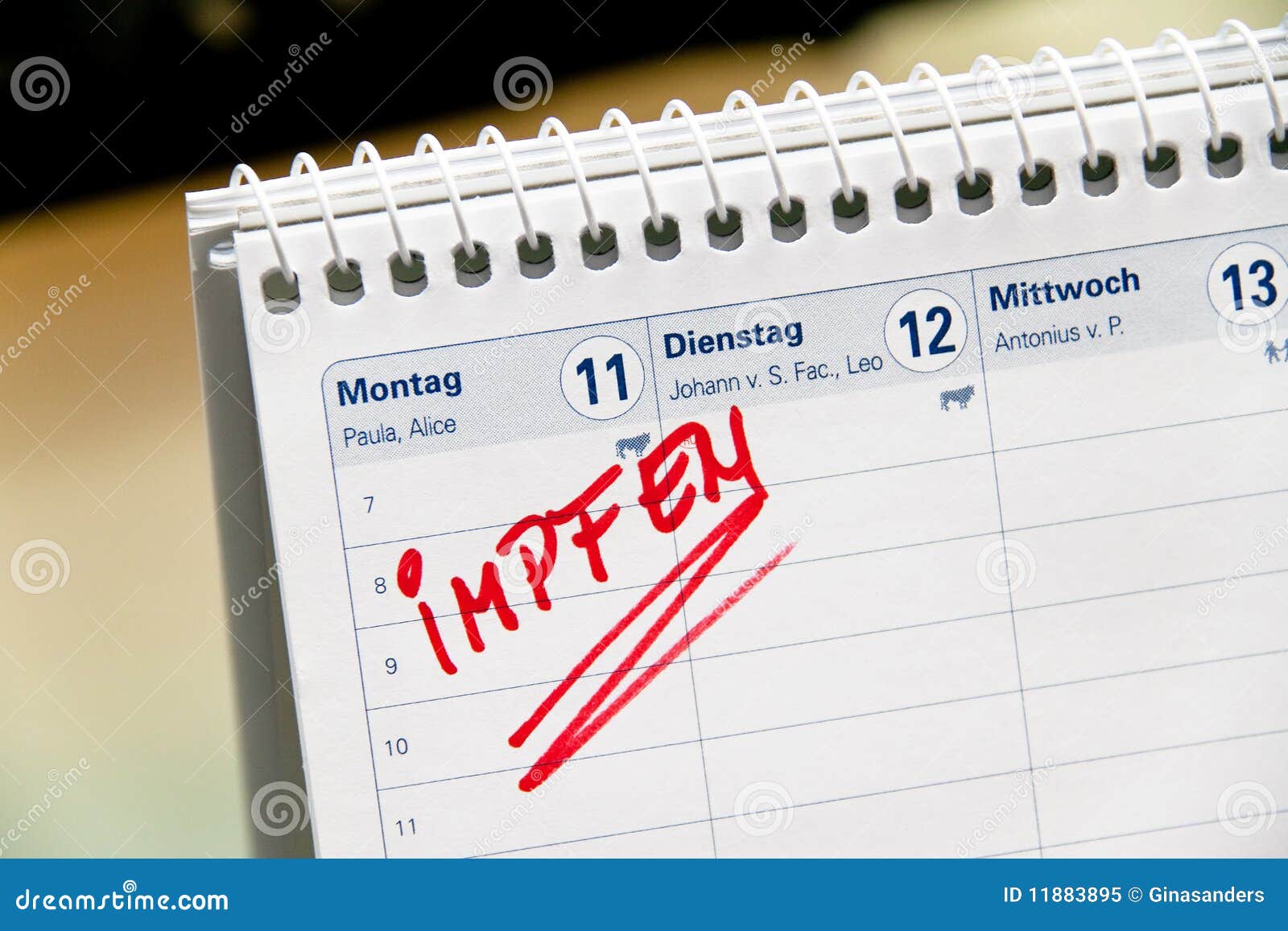 De Duitse Close-up Van De Kalender Stock Afbeelding - Image of niemand ...