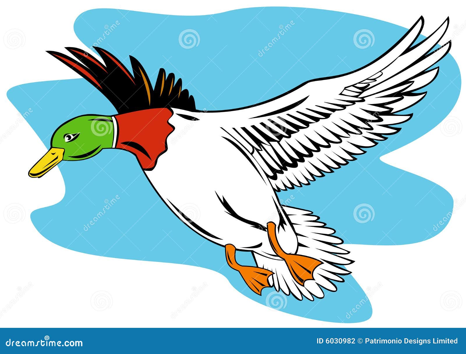 De eend van de wilde eend vector illustratie. Illustration of retro ...