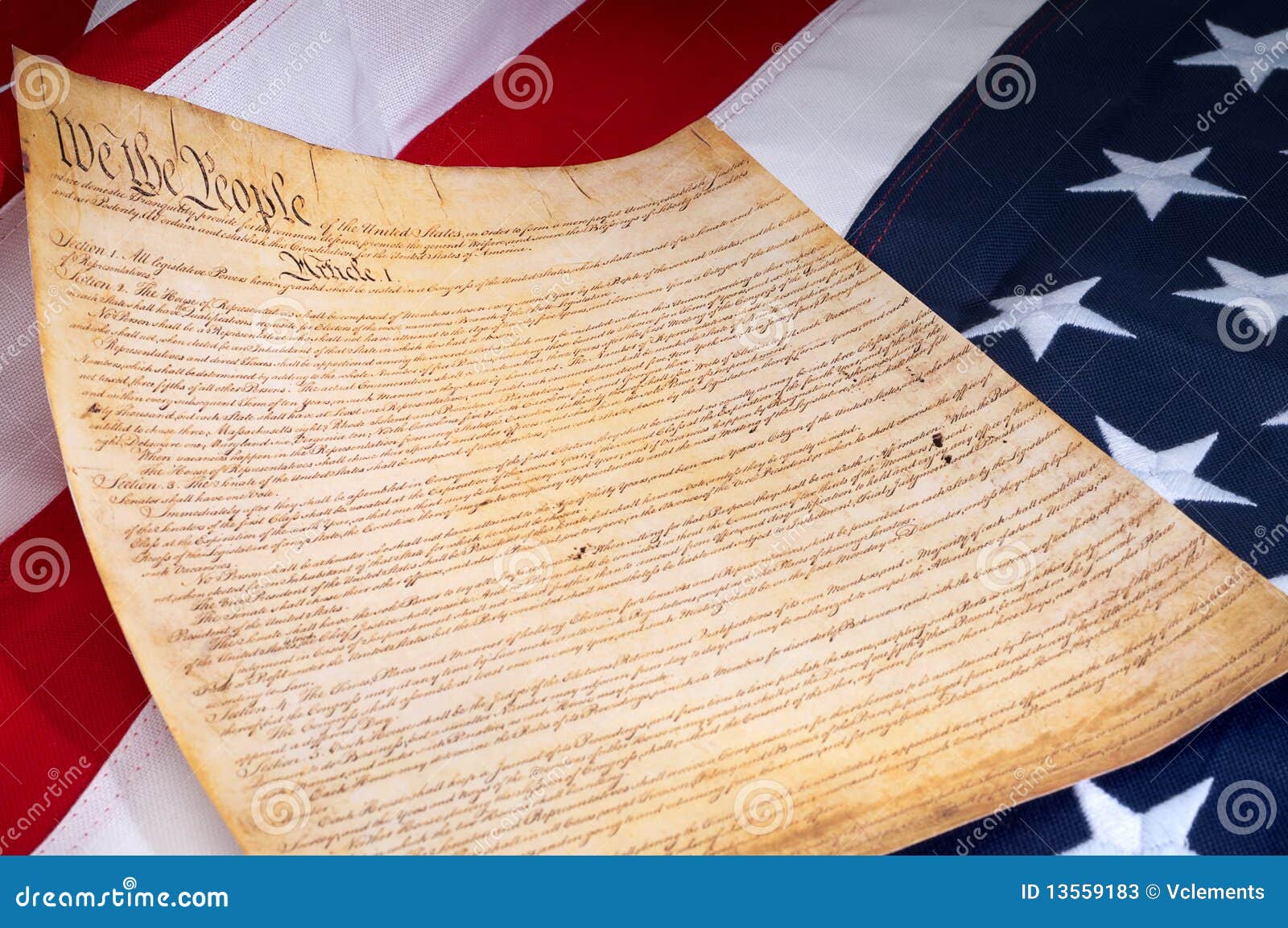 De Eerste Pagina Van De Grondwet Van De V.S. Stock Afbeelding - Image ...