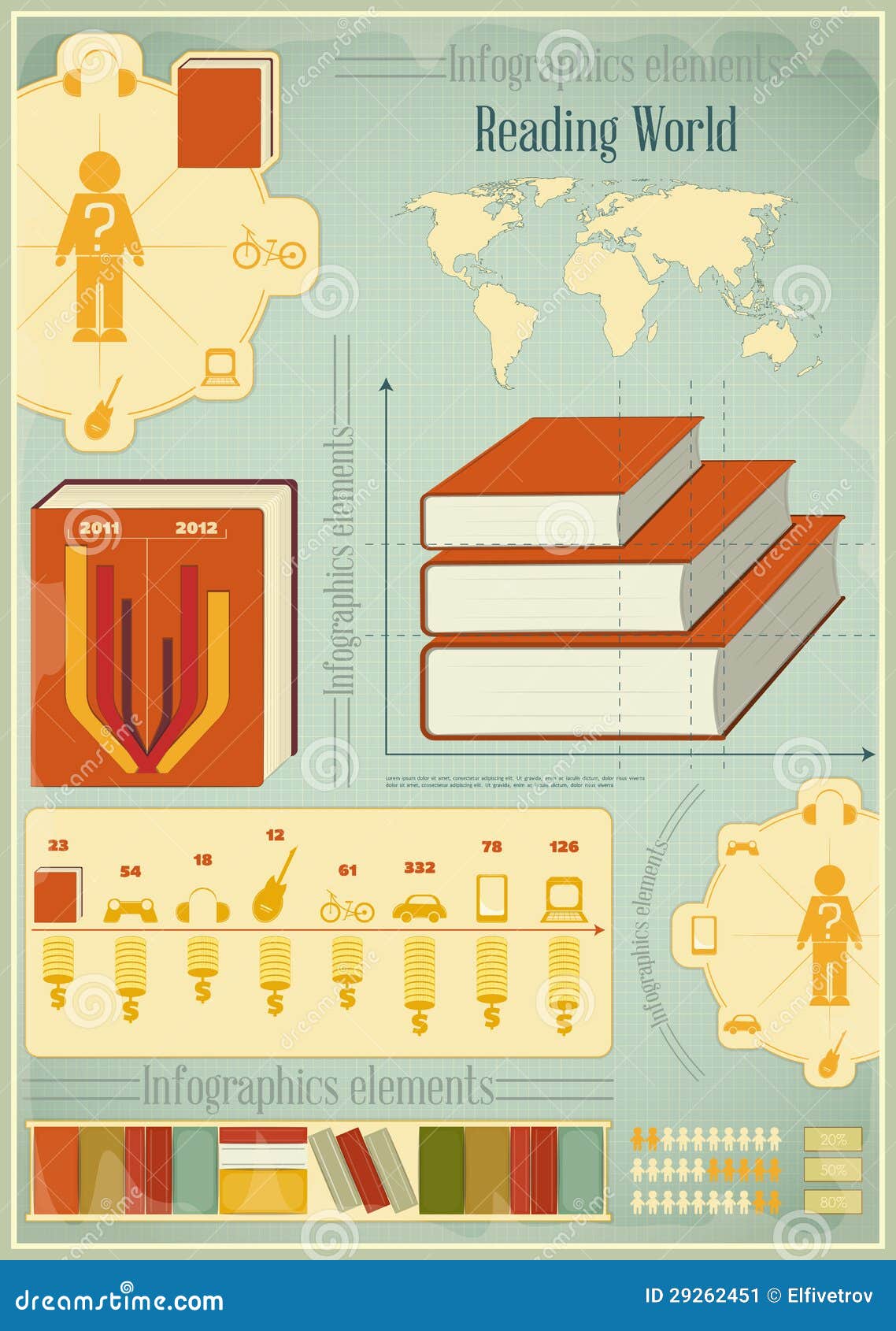 De Elementen Van Infographics Van Het Boek Vector Illustratie ...