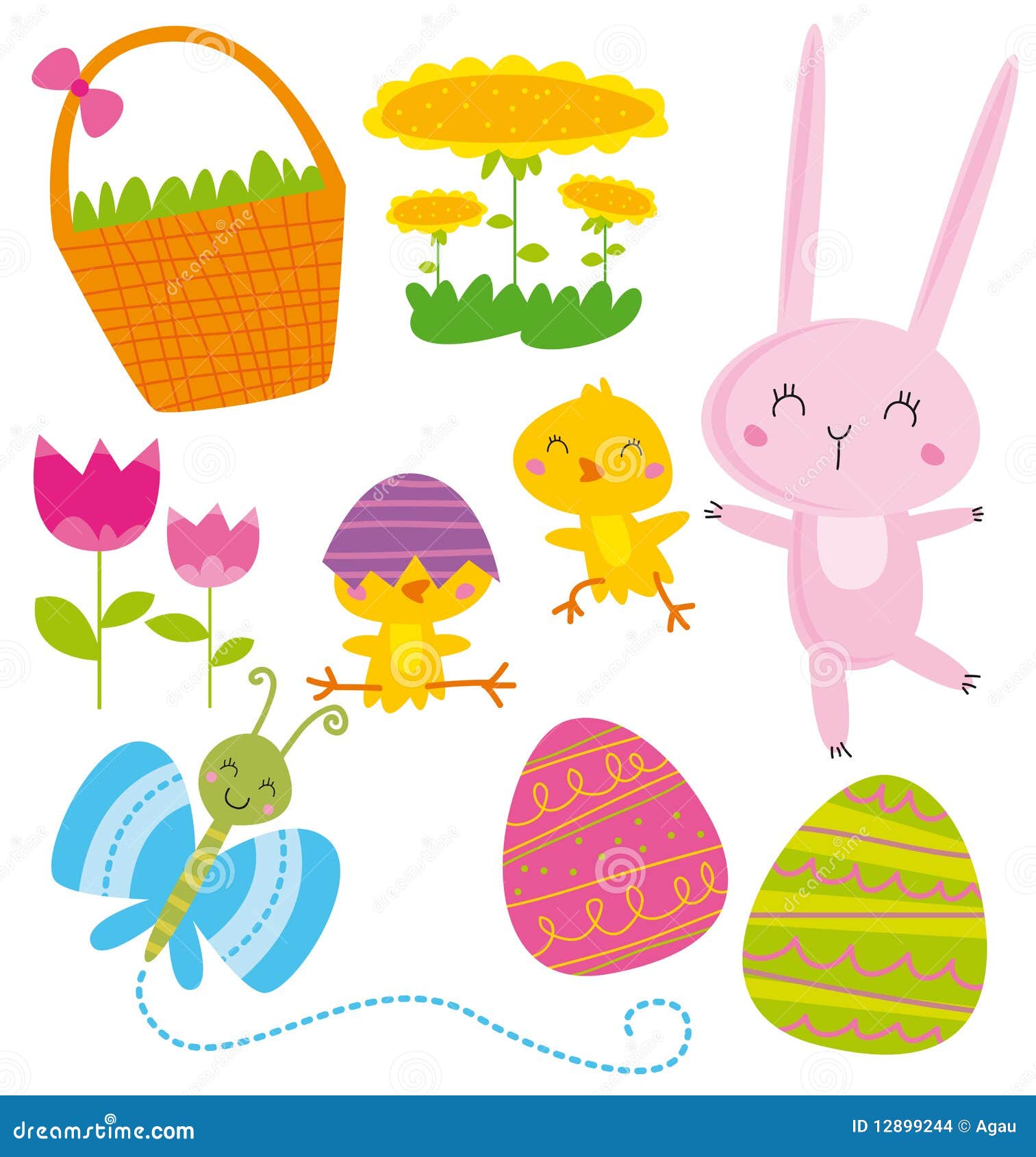 De elementen van Pasen vector illustratie. Illustration of pasen - 12899244