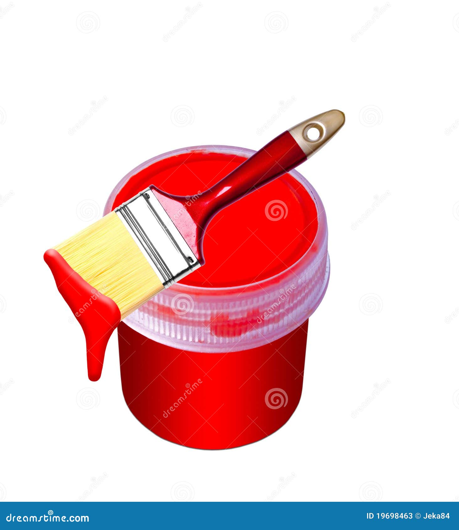 De Emmer En De Borstel Van De Verf Stock Afbeelding - Image of ...