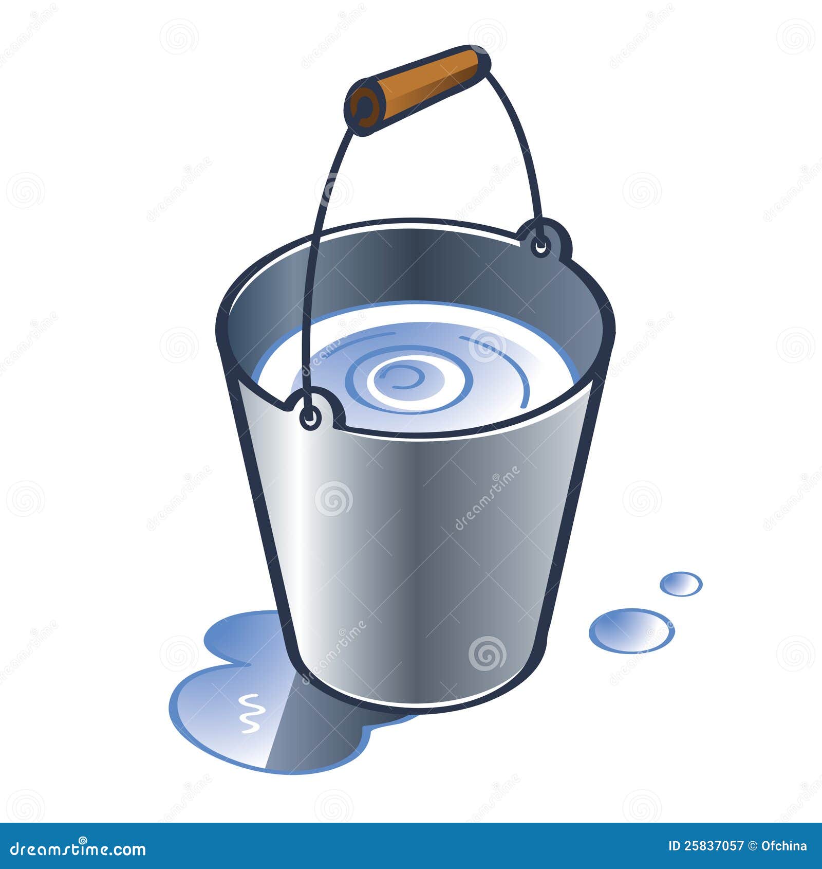 De Emmer van het zink vector illustratie. Illustration of houten - 25837057