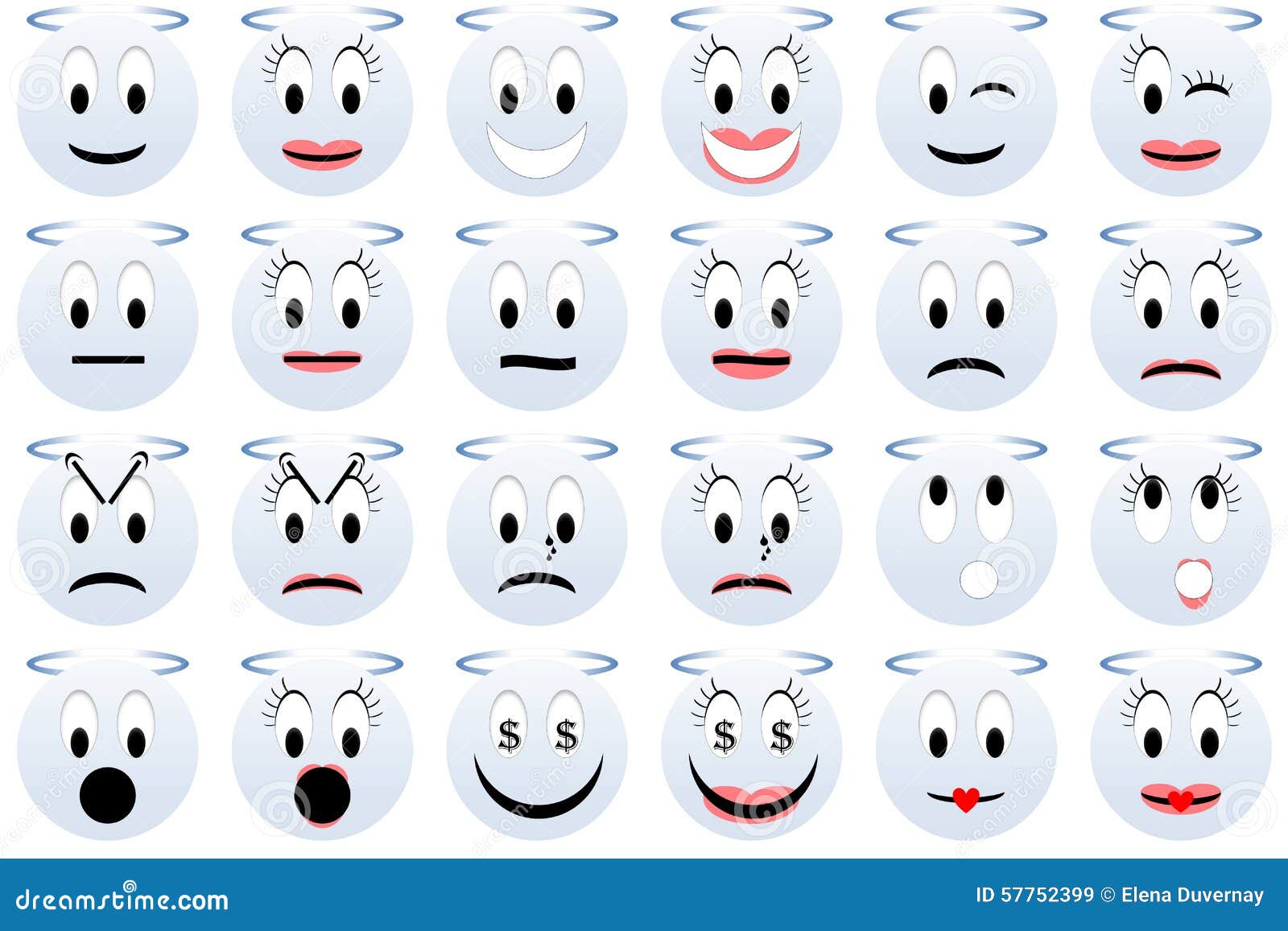 De Engelen Emoticons Plaatsen of Inzameling Stock Illustratie ...