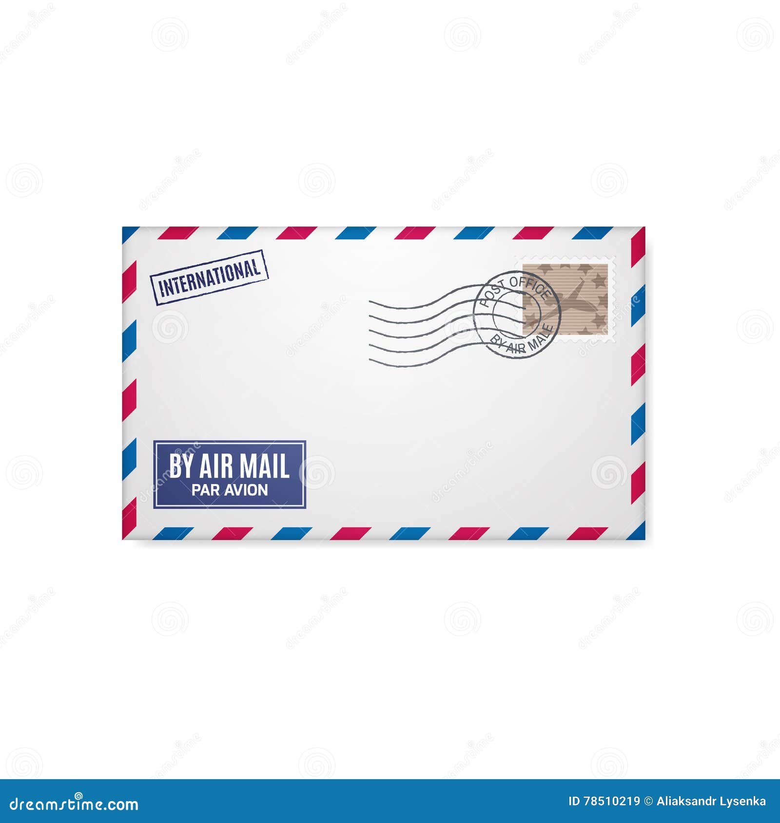 De Envelop Van De Luchtpost Met Postzegel Vector Illustratie ...