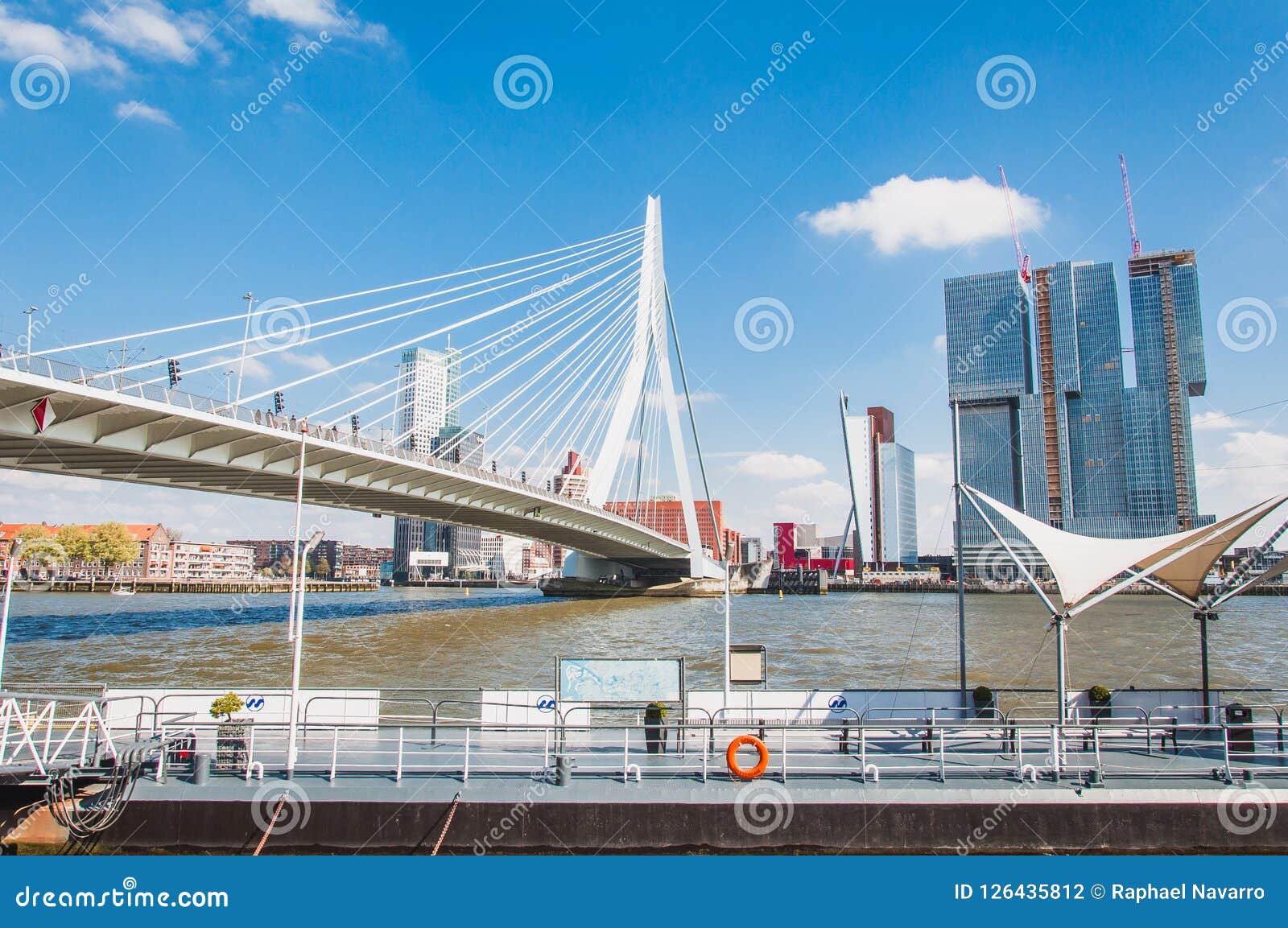 De Erasmus Brug in Rotterdam in Nederland Redactionele Fotografie ...