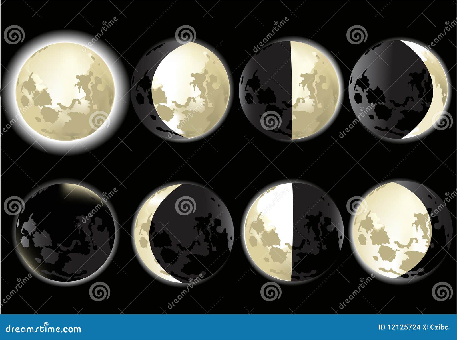 De fasen van de maan vector illustratie. Illustration of voorwerp ...