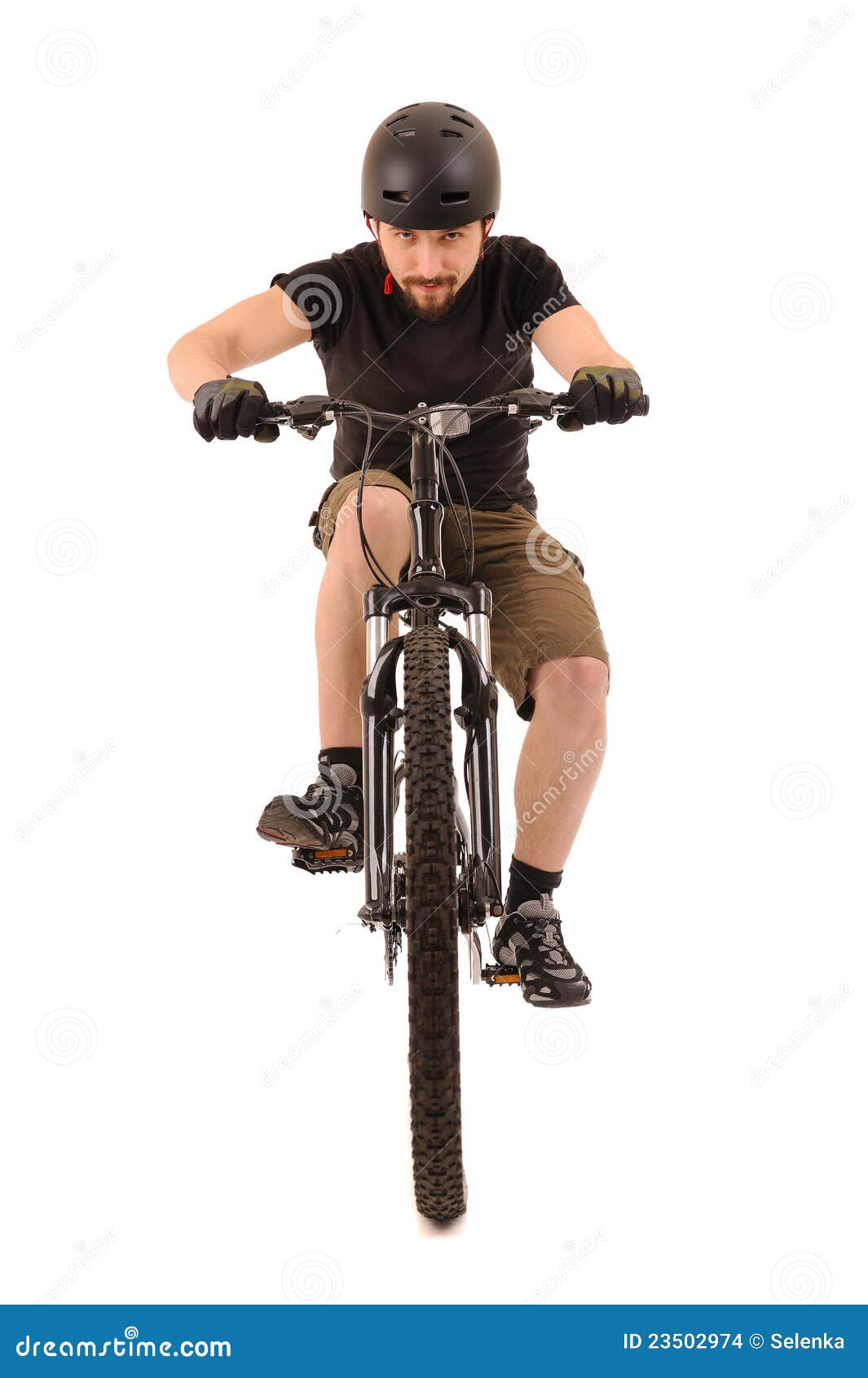 De Fietser Die Op Wit Wordt Geïsoleerde. Stock Foto - Image of sportief ...