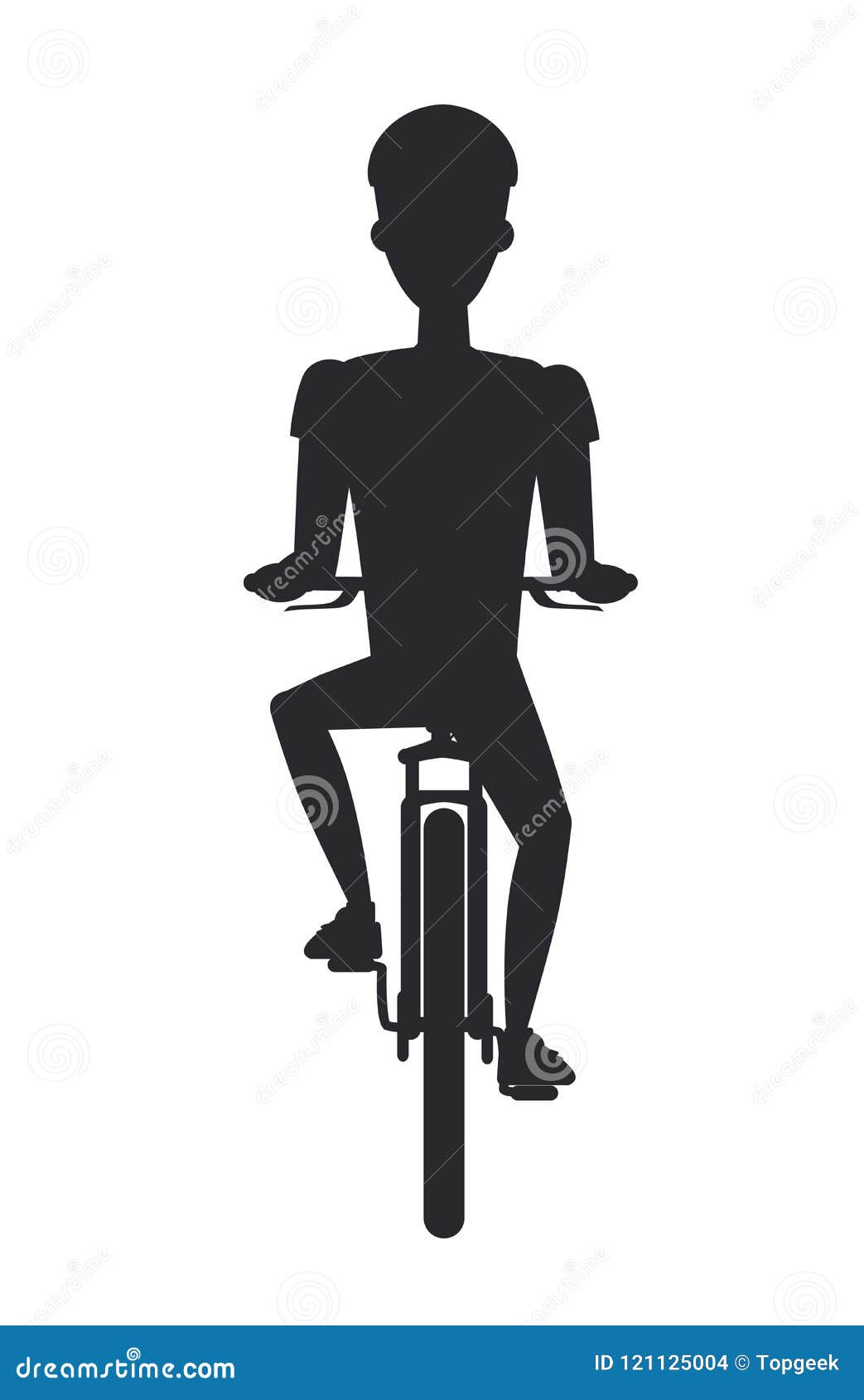 De Fietser Op Fiets Zwart Silhouet Isoleerde Wit Vector Illustratie ...