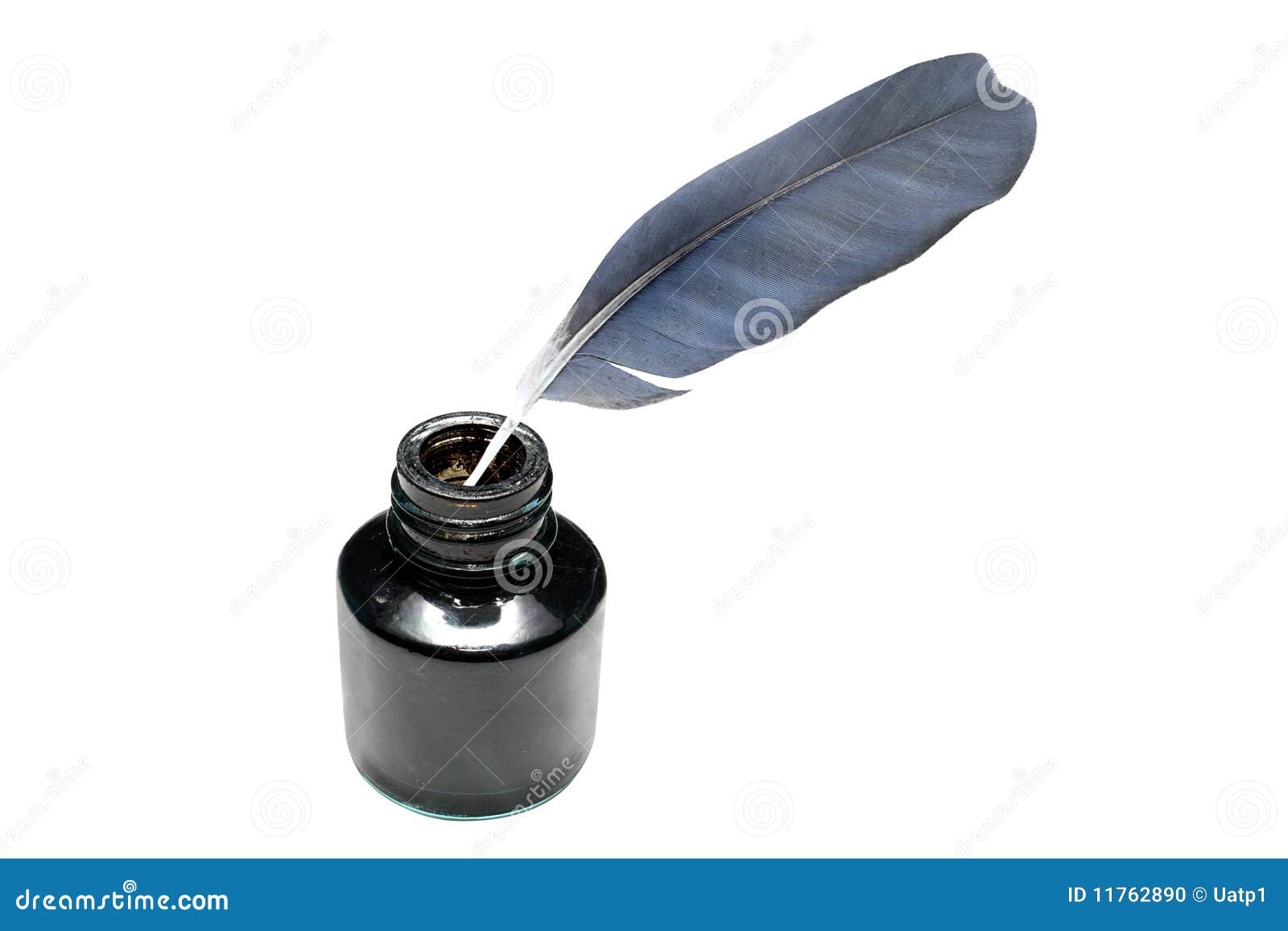 De Fiool Van De Inkt Met Veer Stock Foto - Image of zaken ...