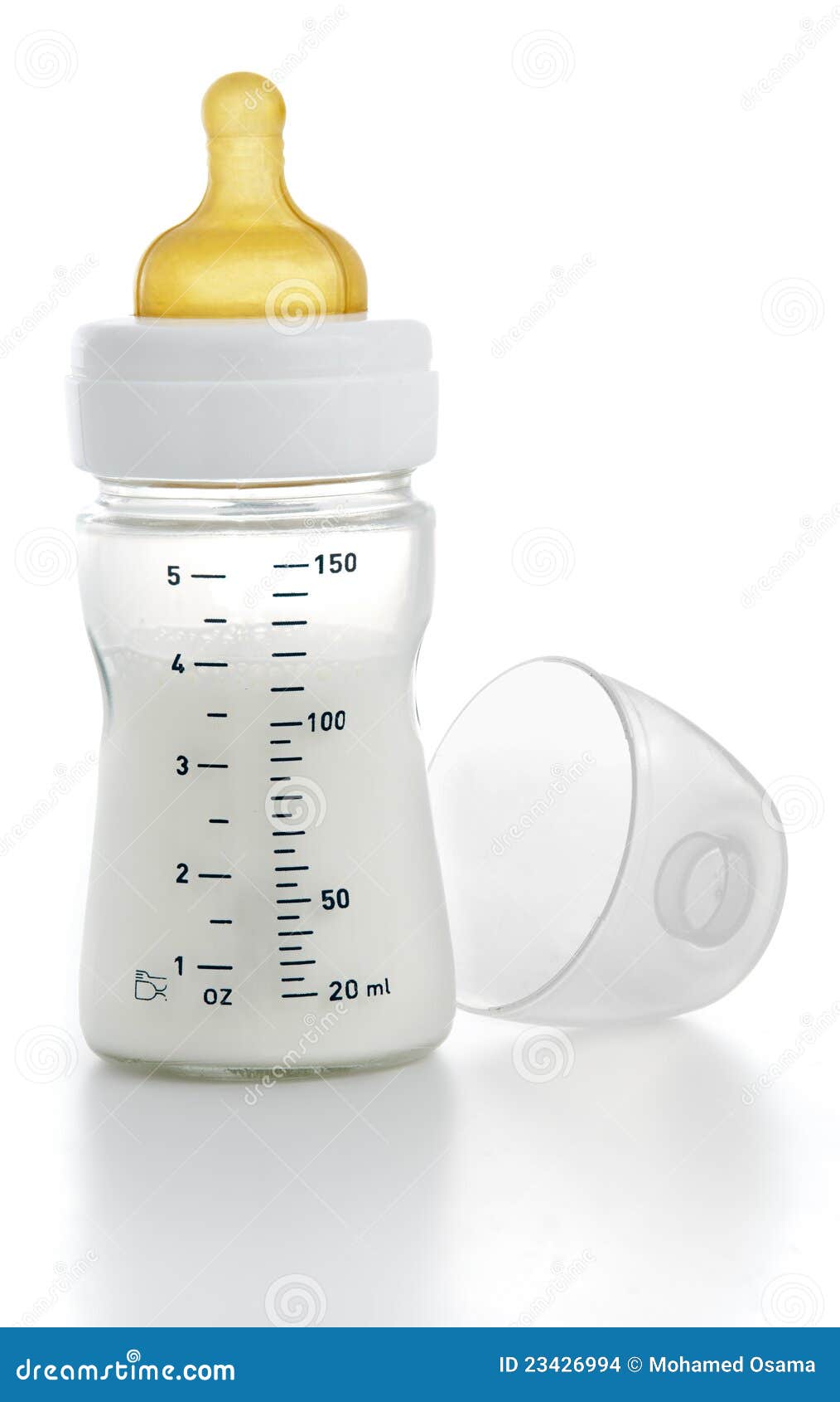 De Fles Van De Melk Van De Baby Stock Foto - Image of groei, vetten ...