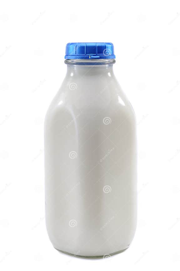 De Fles Van De Melk Van Het Glas Stock Foto - Image of verpakking ...
