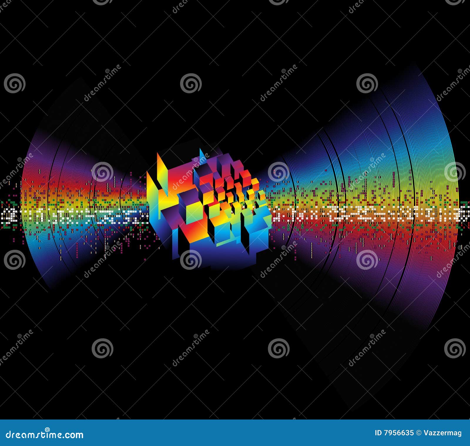 De Frequentie Van De Muziek. Vector Illustratie - Illustration of ...