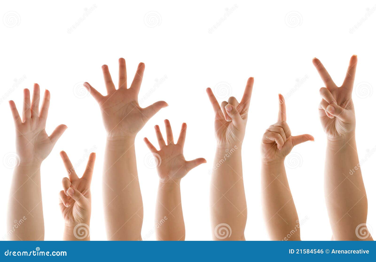 De Gebaren Van De Hand En Van De Vinder Op Wit Stock Foto - Image of ...