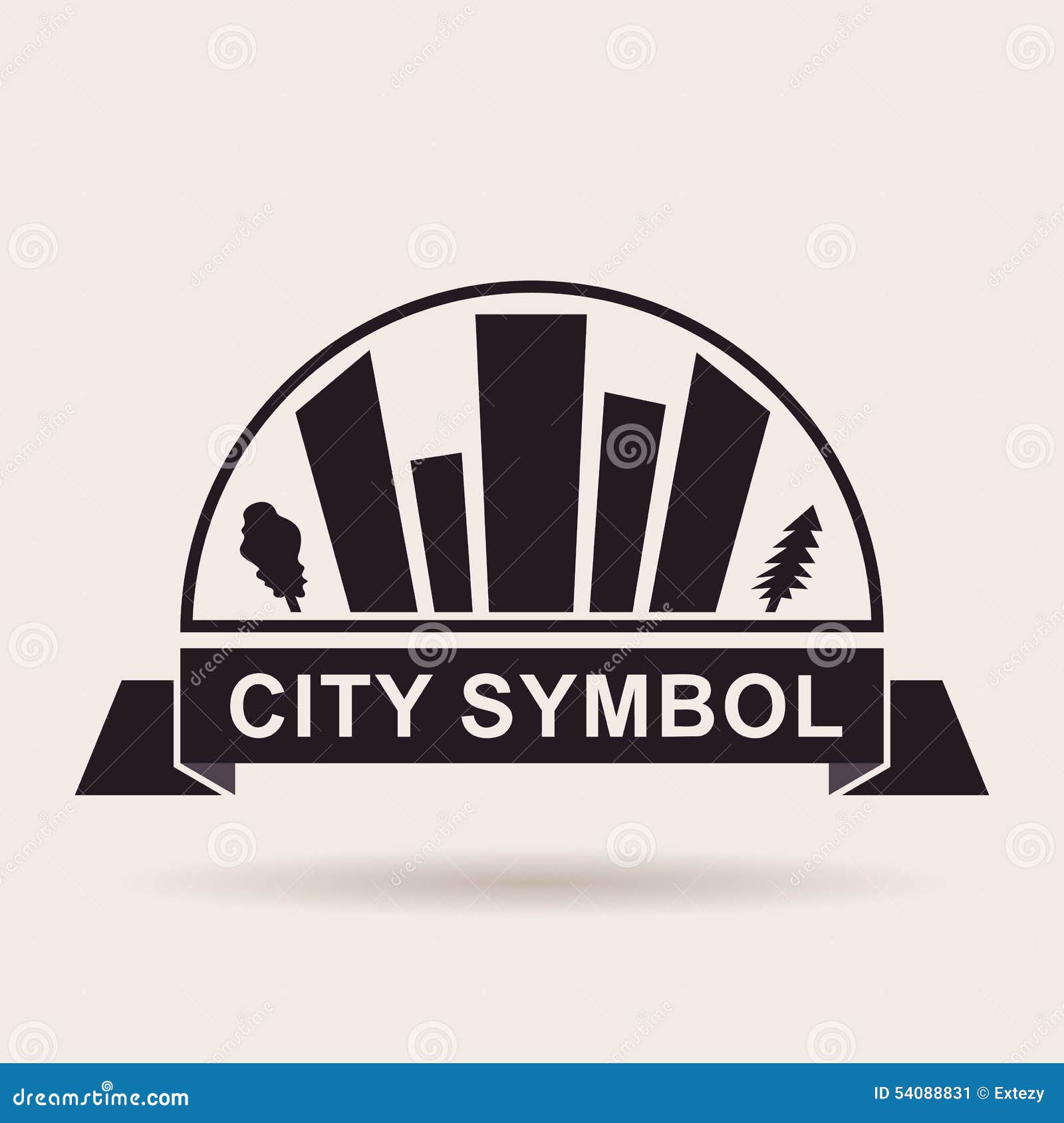 De Gebouwen Van Het Stadsembleem Silhouet Vectorpictogram Vector ...